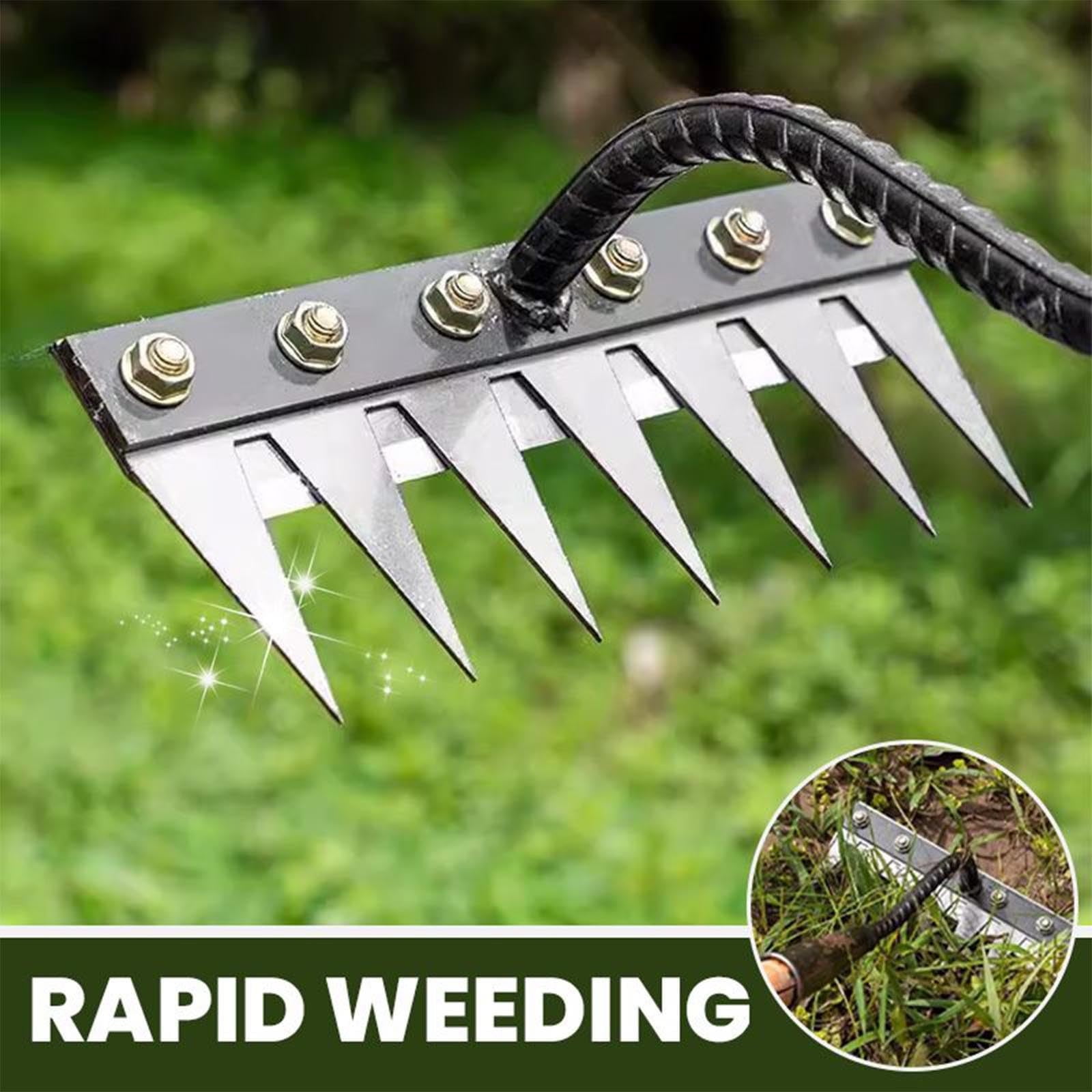 Gardenia Iron Weeding Rake 2.0, 5 Teeth Hand Rake Garden Tool with ...