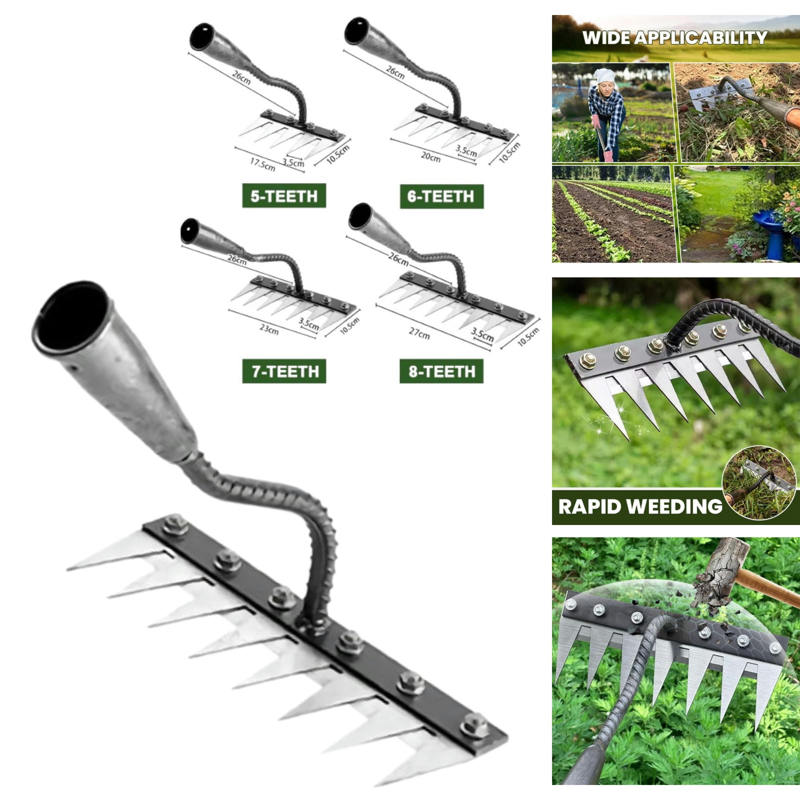 Gardenia Iron Weeding Rake 2.0, Backyard Garden Essential, Gardenia ...