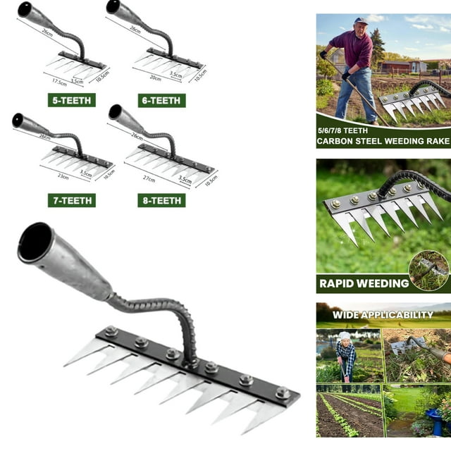 Gardenia Iron Weeding Rake 2.0, Metal Iron Rake for Gardening, Gardenia ...
