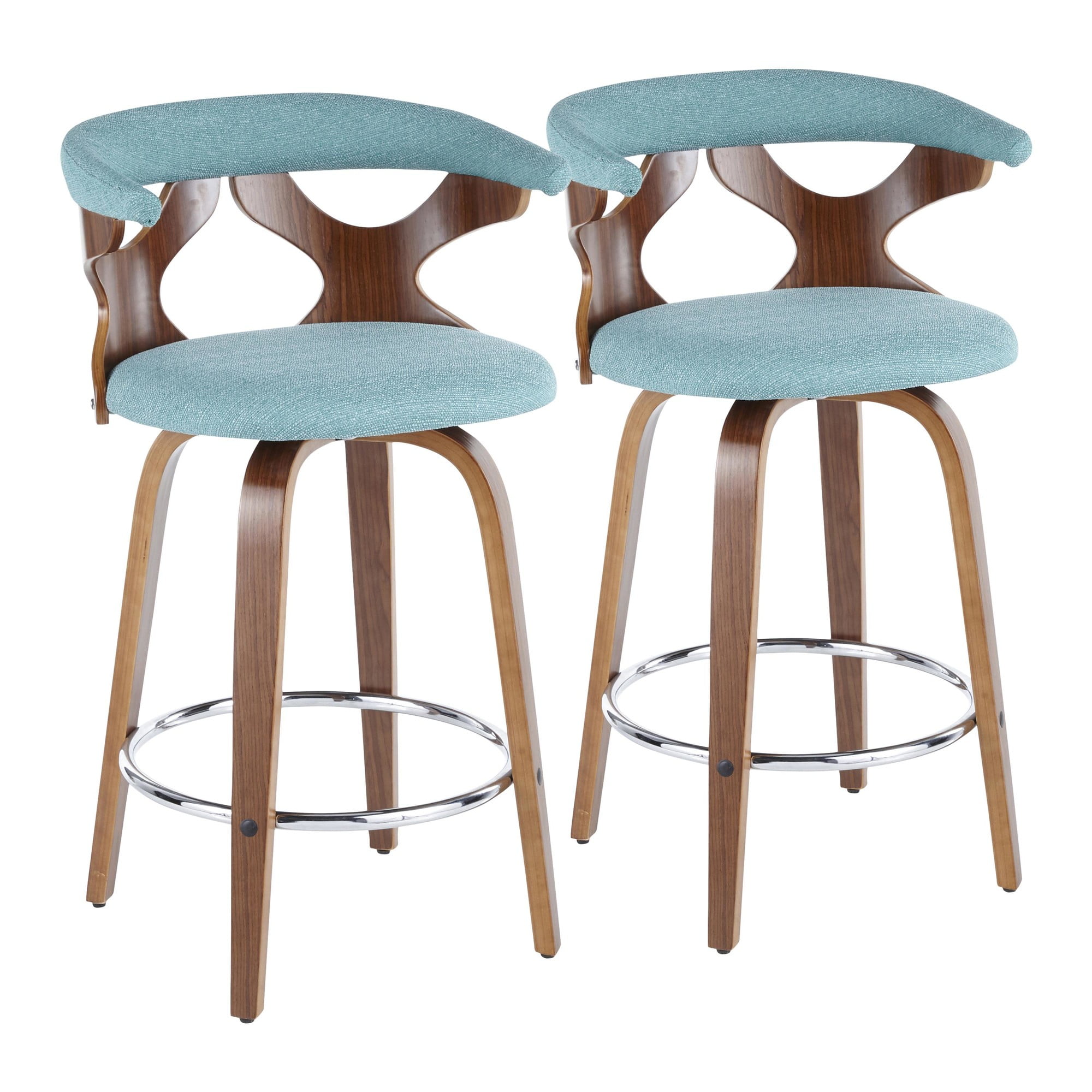 Gardenia Mid-Century Modern Upholstered Counter Stools (Set of 2 ...