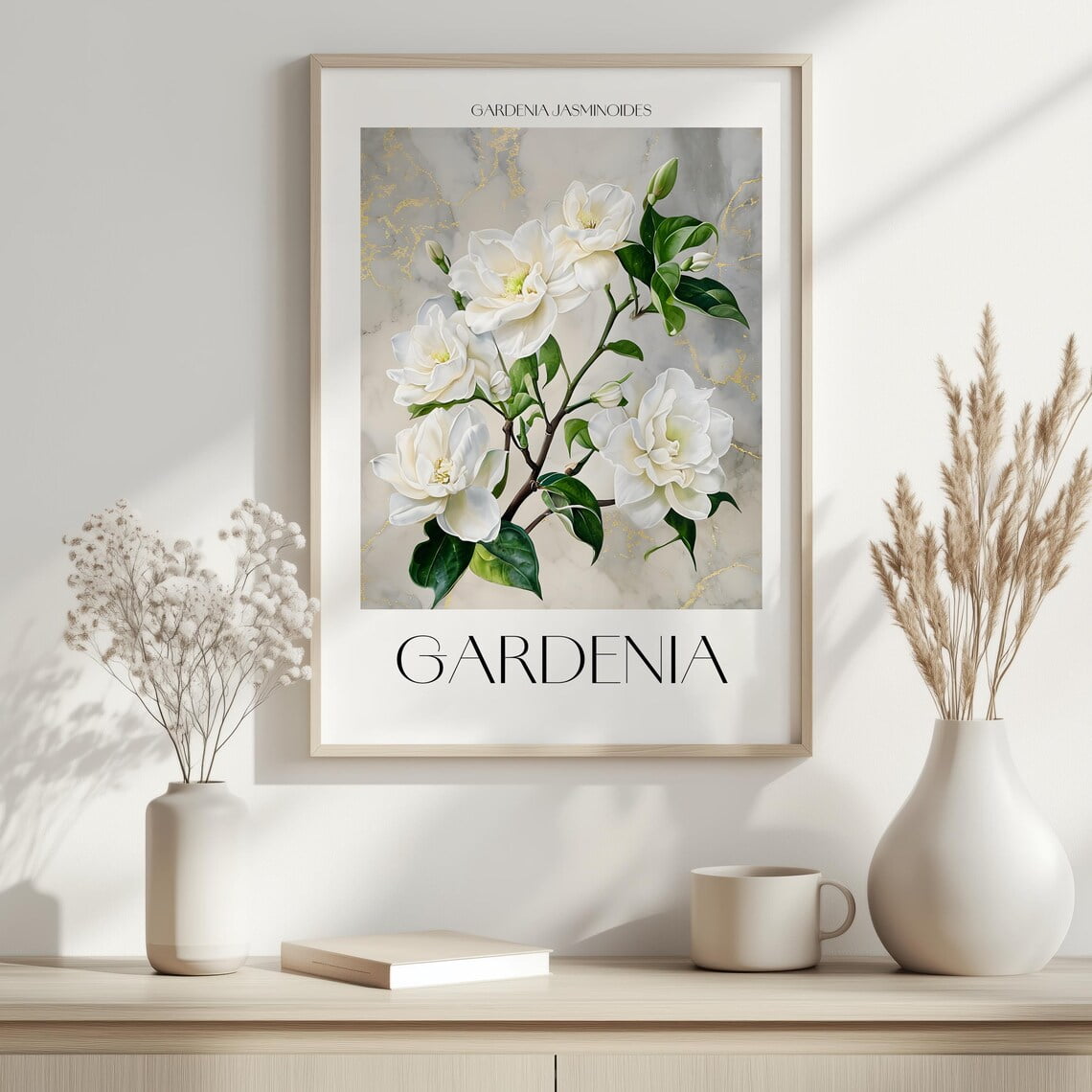 Gardenia Print, White Floral Wall Art, Elegant Botanical Poster ...