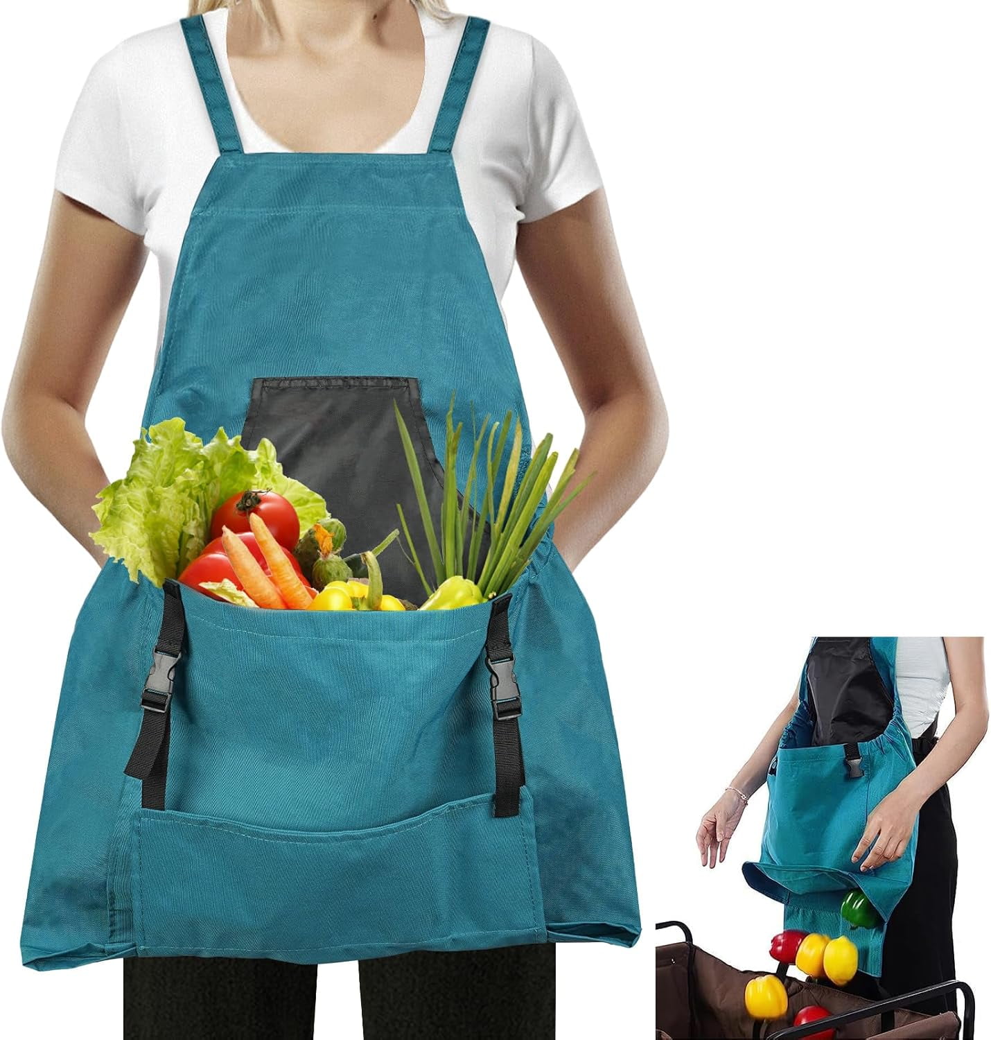 Gardening Apron, Garden Apron with Quick Release Pockets,Water ...