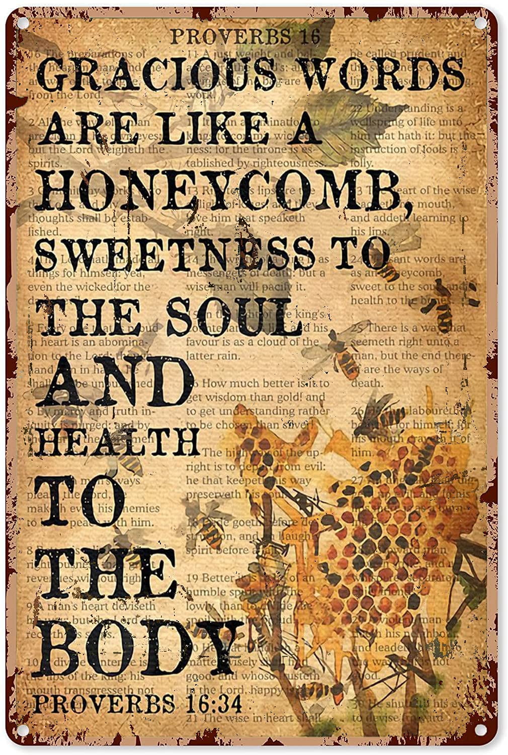 Gardening Decor Gifts for Women Bee Gracious Words are Like A Honeycomb ...