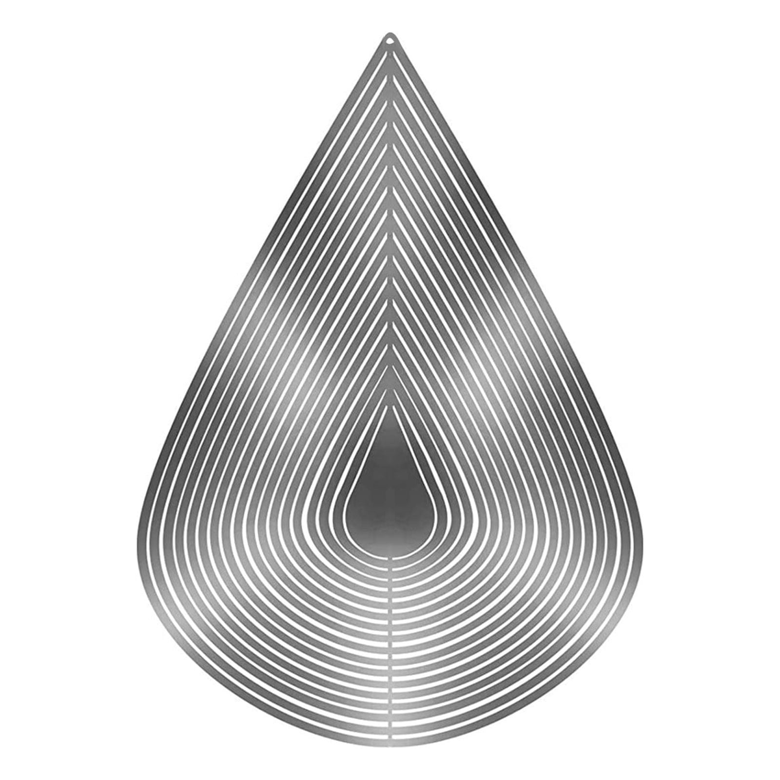 Gardening Decoration-Silver Teardrop-Shaped Rotating Wind Chime ...