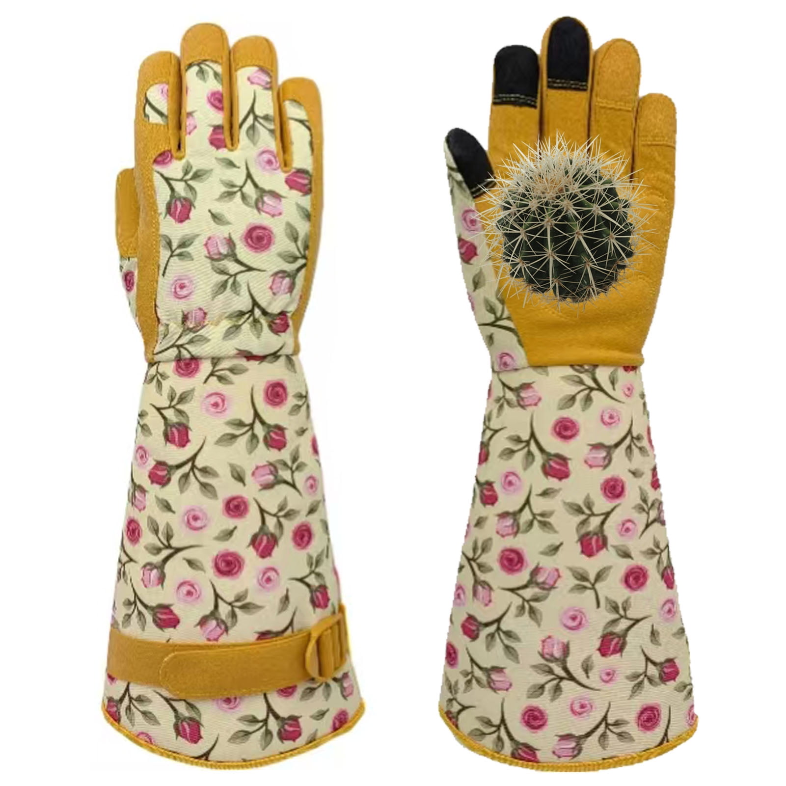 Gardening Gloves for Women Rose Pruning Thorn Proof Breathable Touchscreen Long Forearm ...