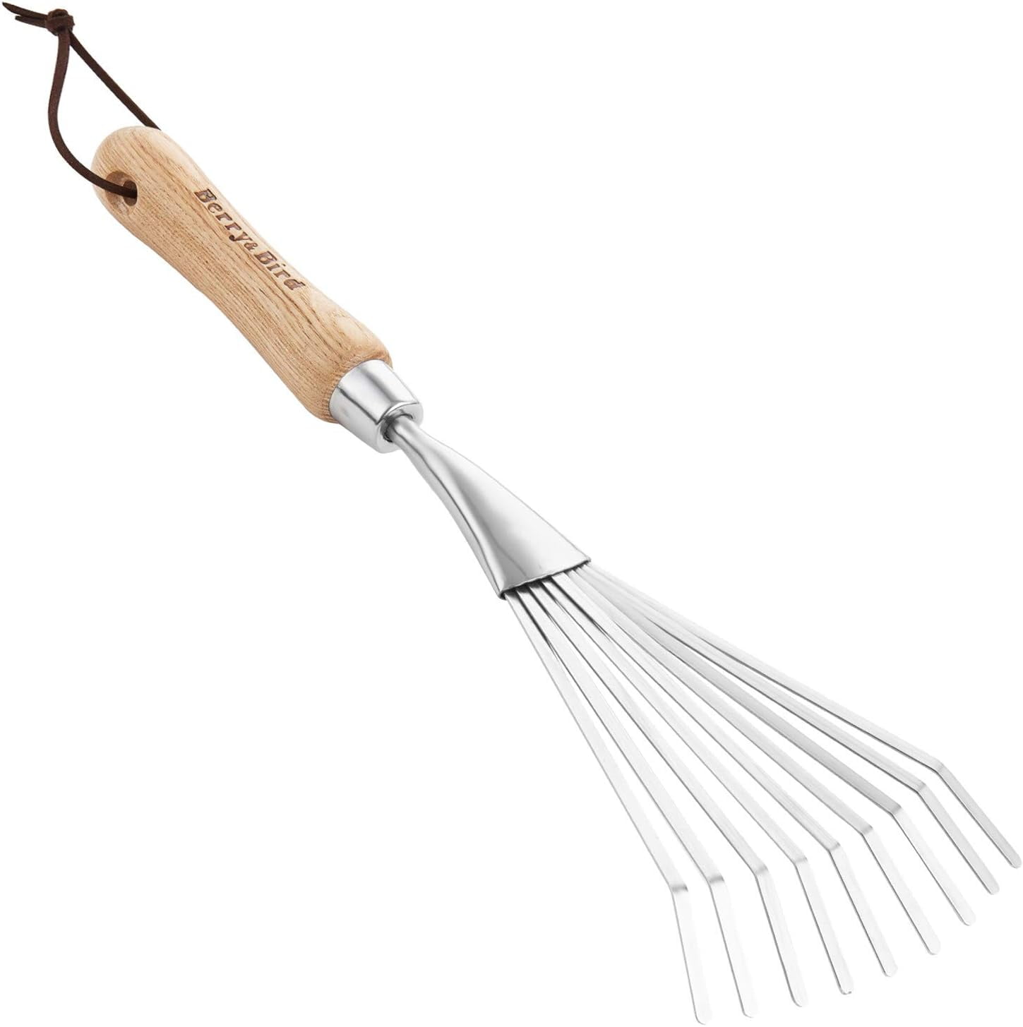 Gardening Hand Shrub Rake, 14.7" Stainless Steel Grass Rake, 9 Tines ...