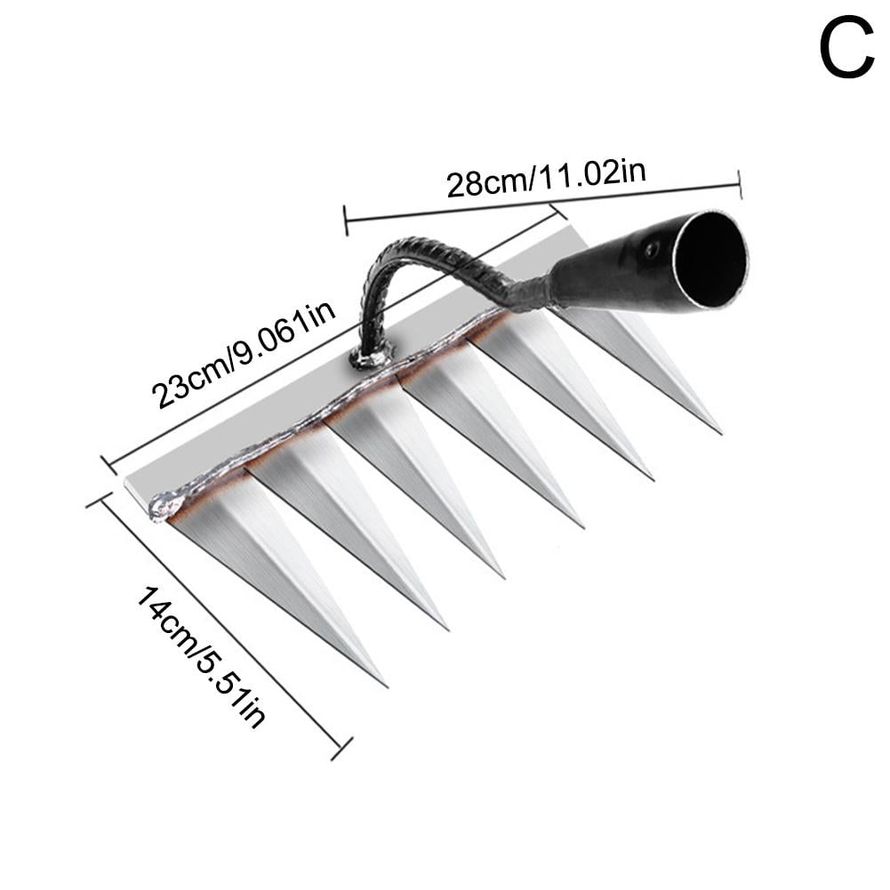 Gardening Hoe Weeding Rake Steel Farm Tool Grasping Raking Level Loosen ...