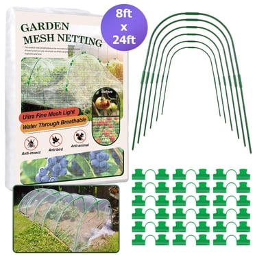 Walmart Garden Mesh Netting & Hoops Kit, 8x26 FT for Plants, Fruits ...