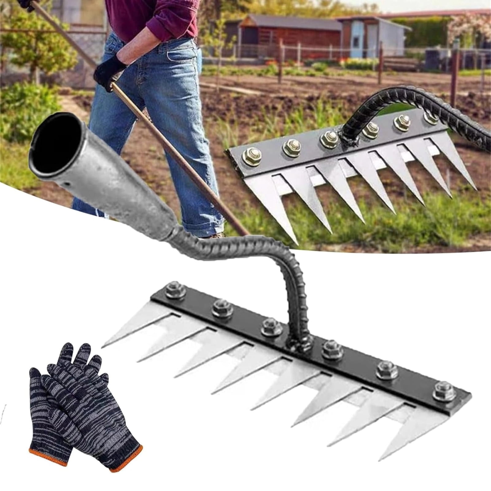 Gardening Rake, Iron Rake 2.0 - Upgraded Iron Weeding Rakes, Rakes for ...