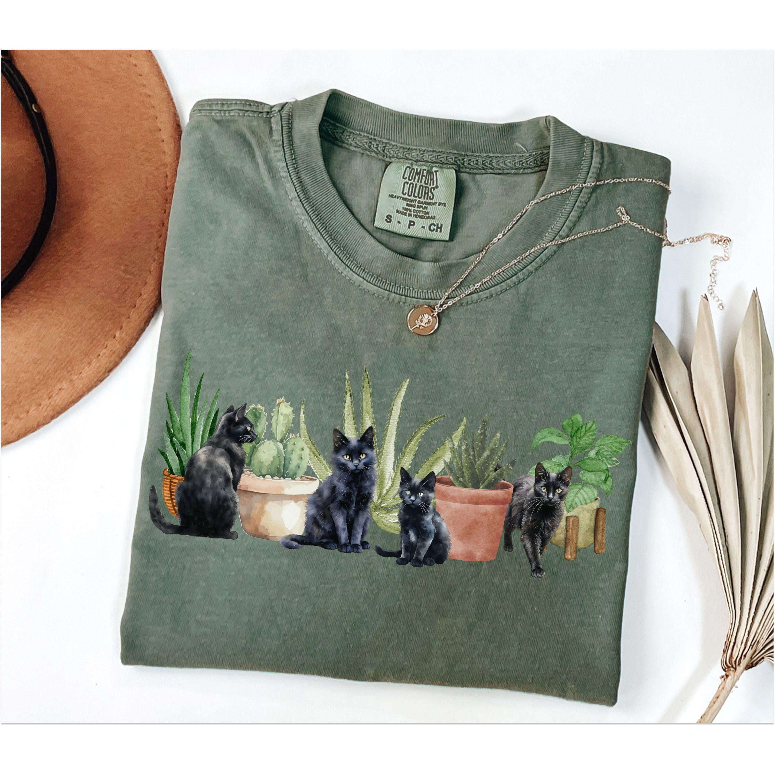 Gardening Shirt, Cats and Plants Shirt, Shirts For Cat Lover, Plant ...