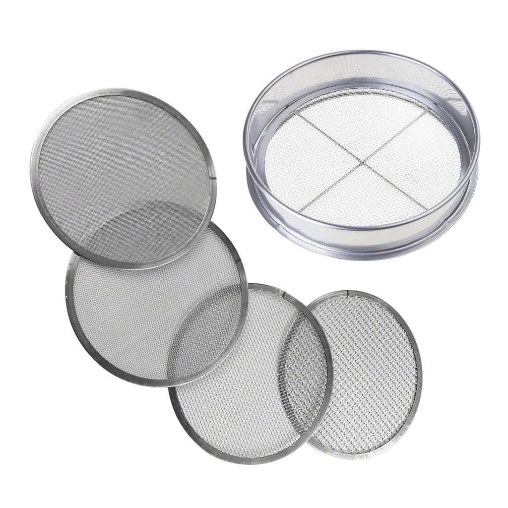 Gardening Soil Sifter Set Stainless Steel 8 Inch Diameter Features 4 ...