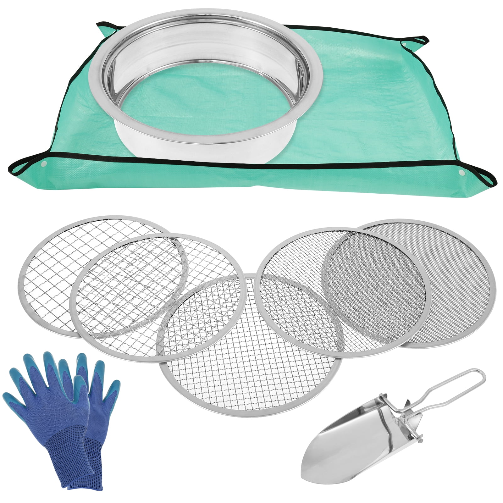 Gardening Soil Sifter Set Stainless Steel Soil Sieve Kit with 5 ...
