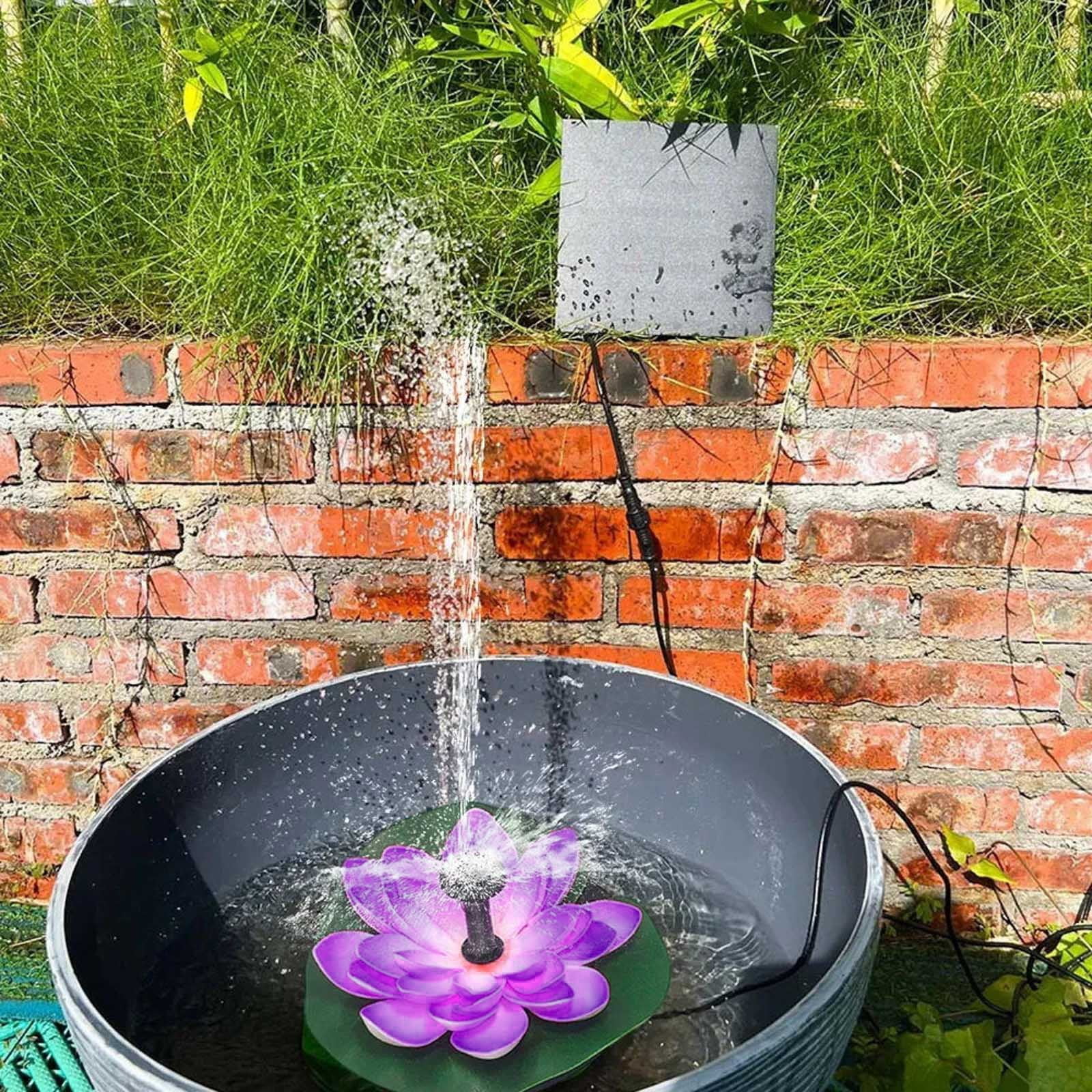 Gardening Supplies Lotuus Shaped Pond Founntain Decorative USB Floating ...