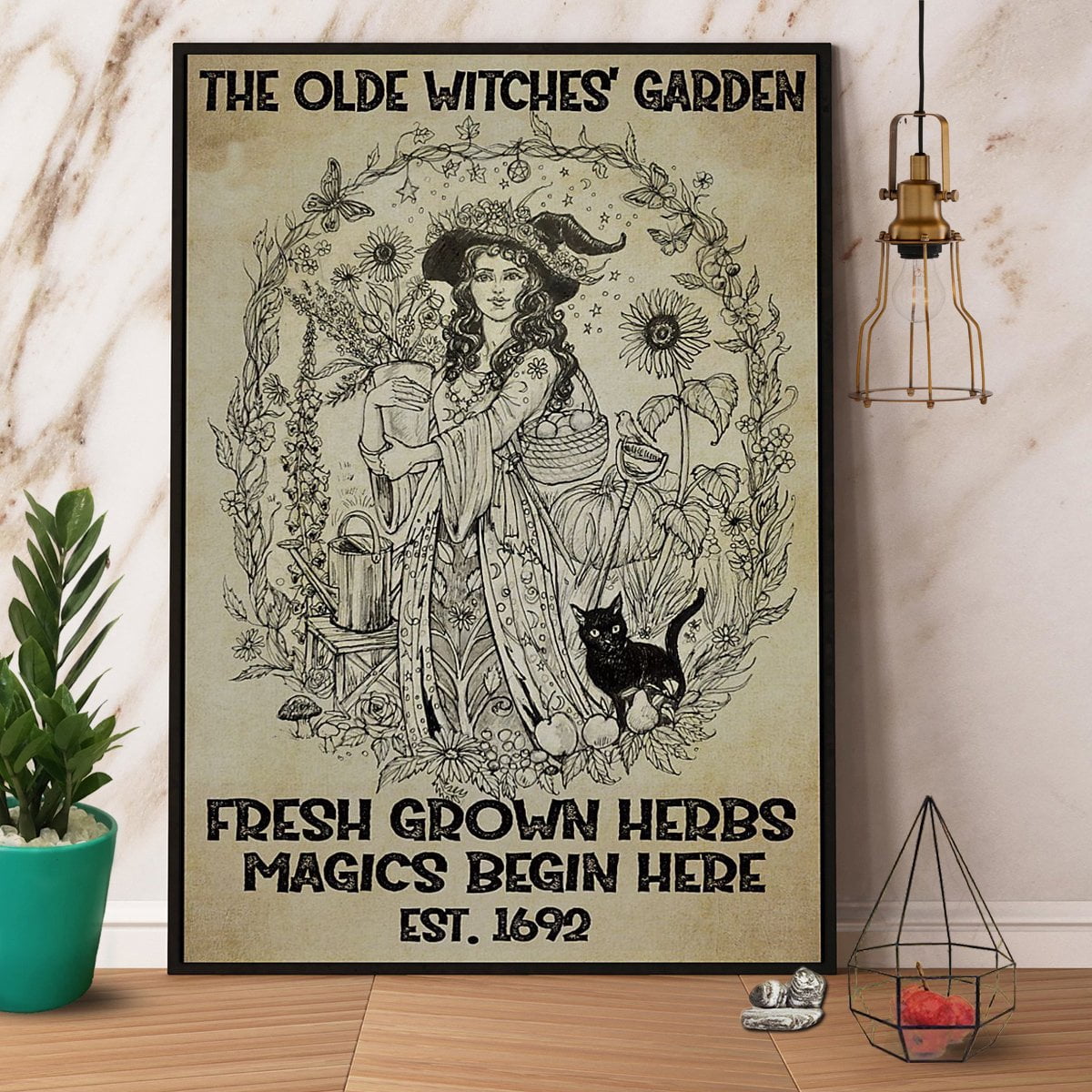 Gardening The Olde Witches Garden Fresh Grown Herbs Paper Poster No ...