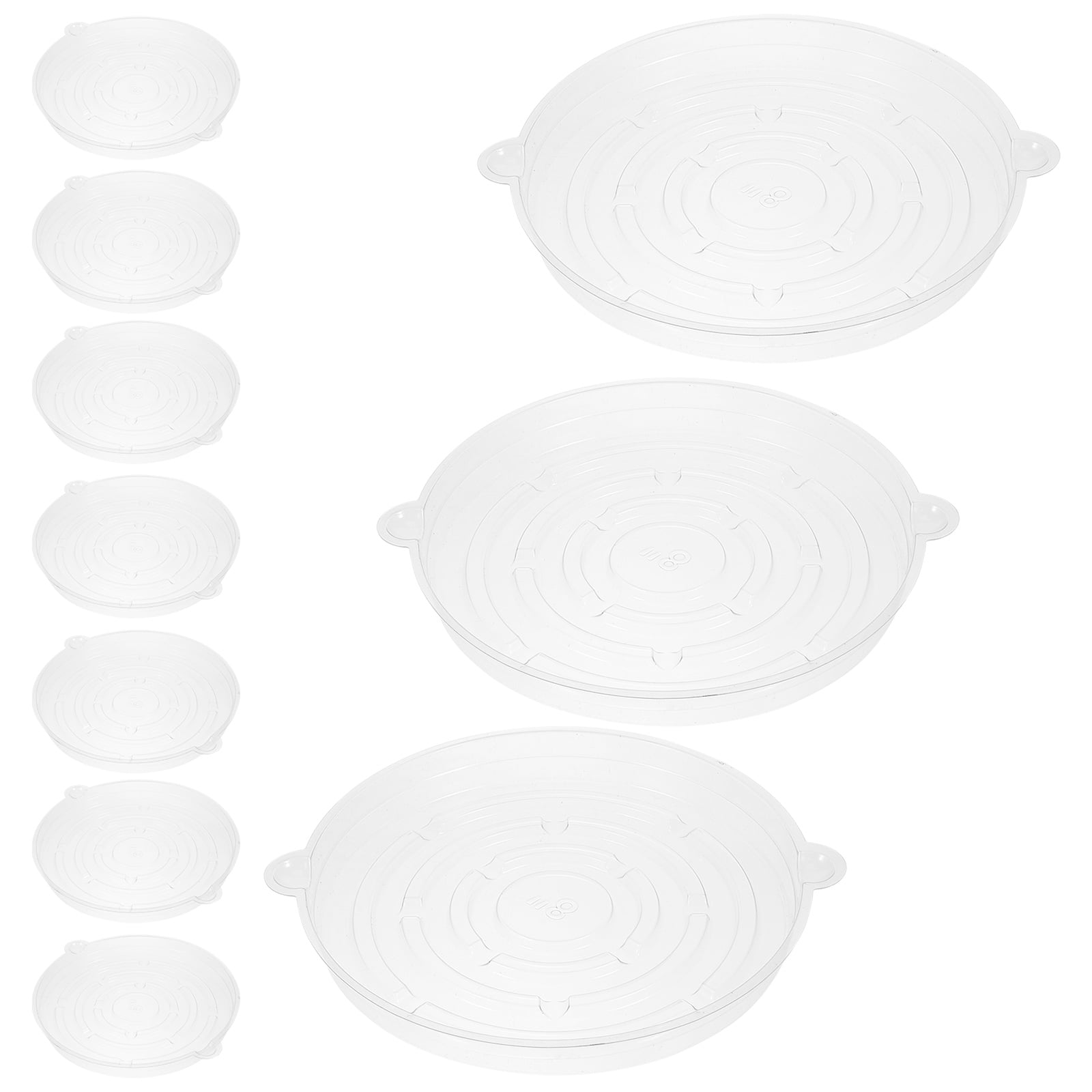 Gardening Thickened PVC Round Flower Pot Double Ear Tray Vase Base Drip ...