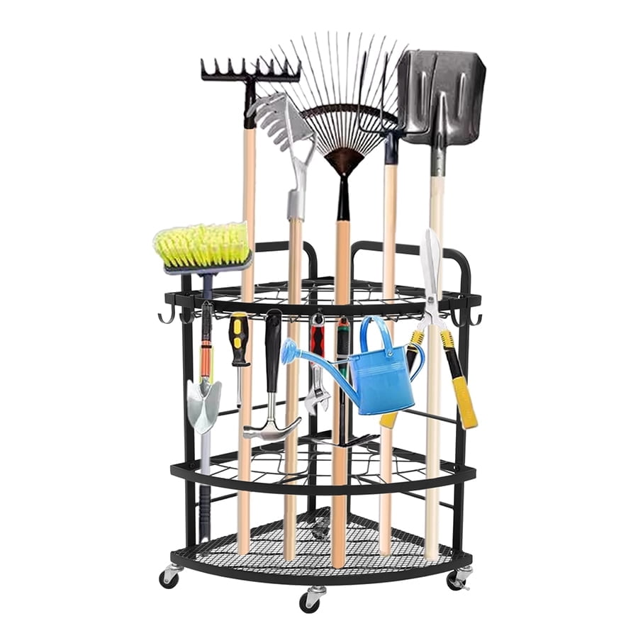 Gardening Tool Rack Curved Corner Tool Rack Patio Maintenance Tool Rack ...