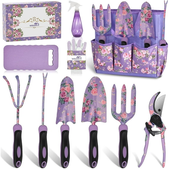 Gardening Tools, 10 Piece Heavy Duty Purple Garden Tool Set Durable ...