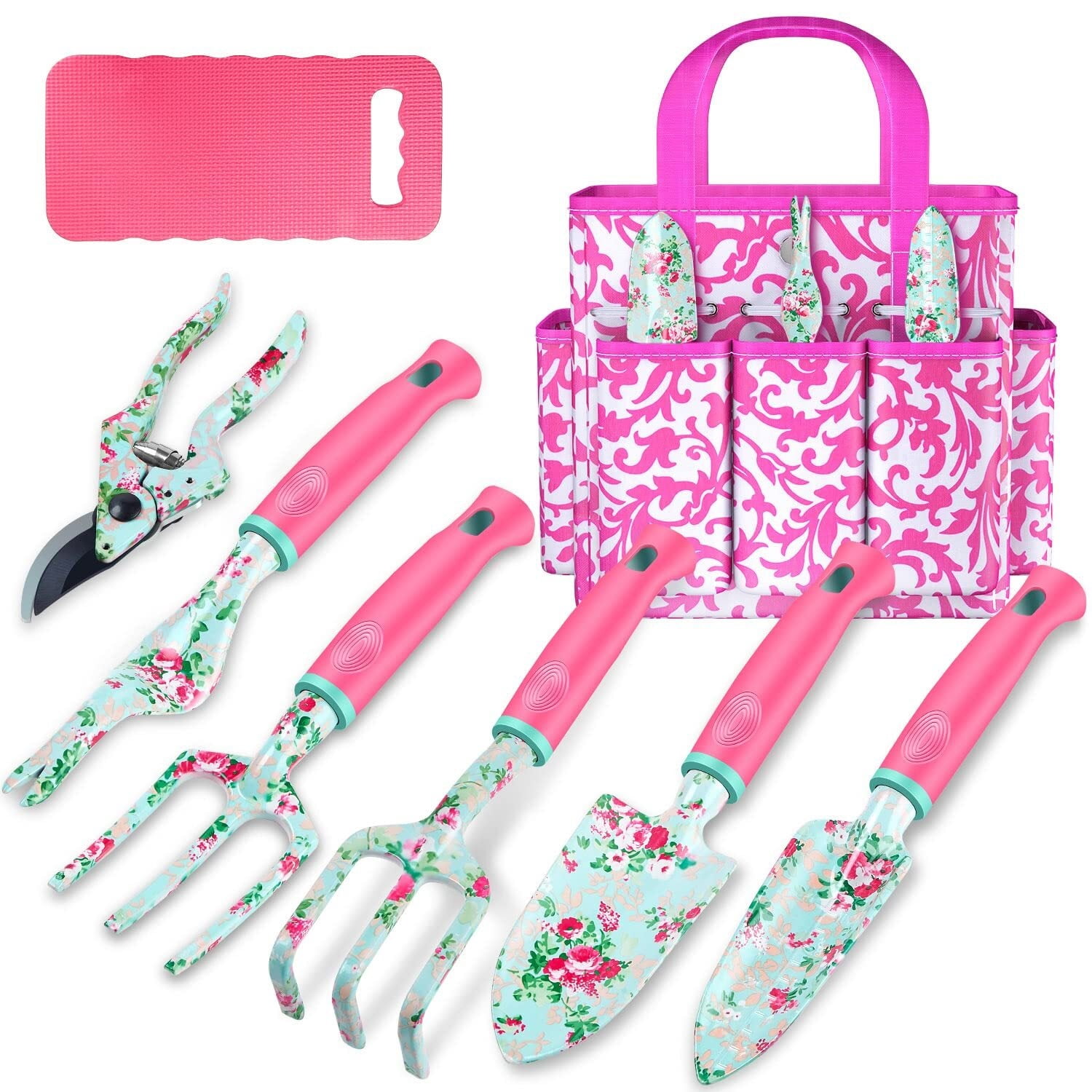 Gardening Tools, 8 Pcs Heavy Duty Floral Garden Tool Set Birthday Gifts ...