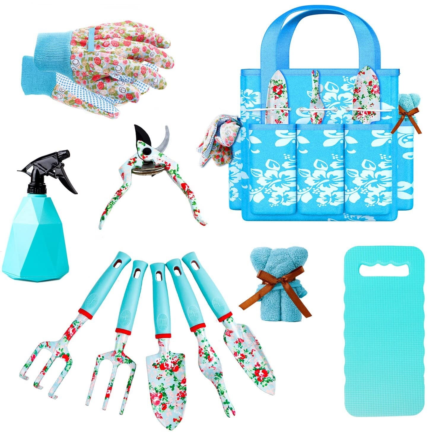 Gardening Tools, 8 Pcs Heavy Duty Floral Garden Tool Set Birthday Gifts ...