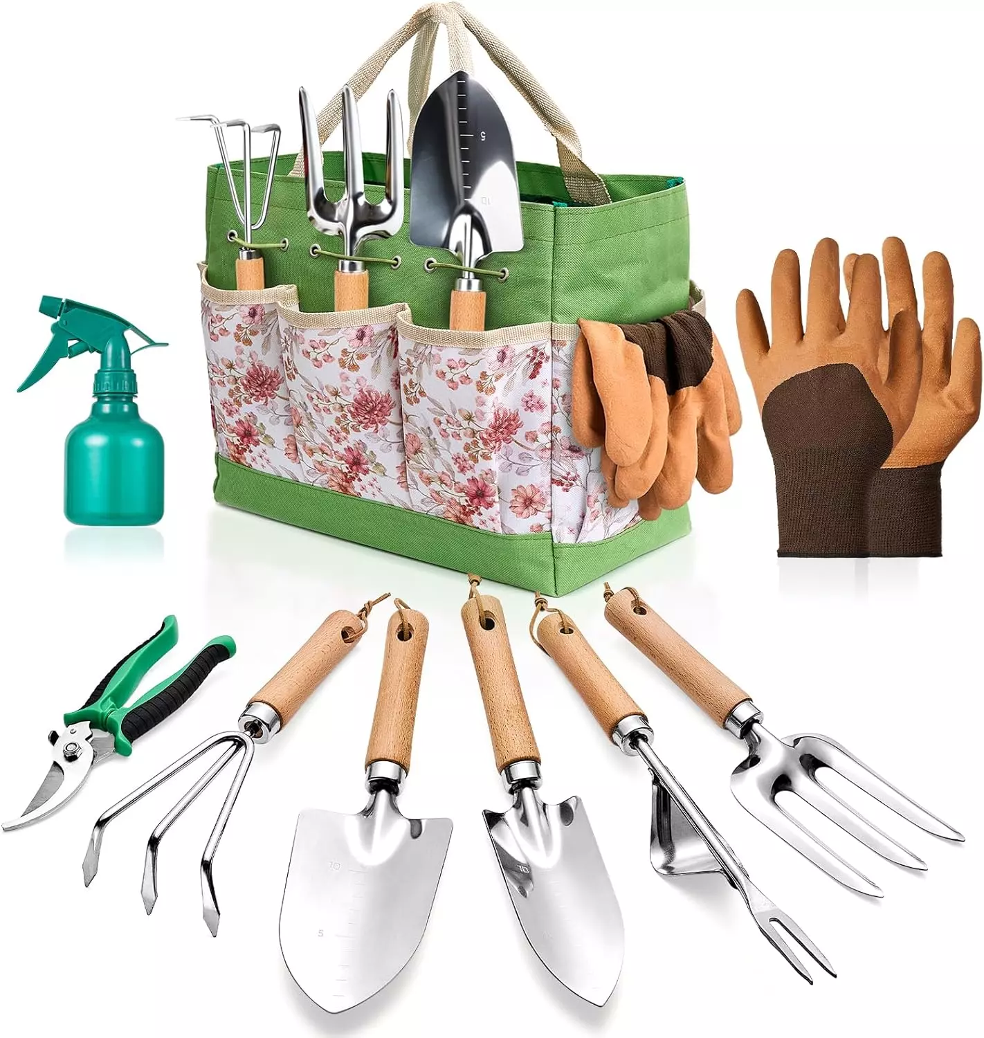 Gardening Tools of 9 Pieces | Stainless Steel Heavy-Duty Gardening Hand ...