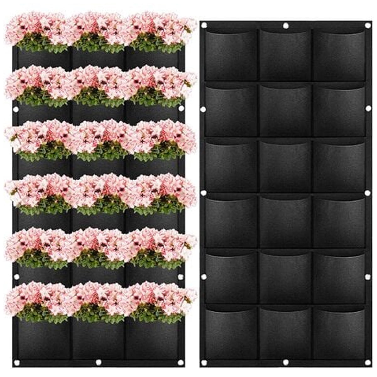 Gardening Vertical Greening: Multi-Pockets Flower Container, Hanging ...