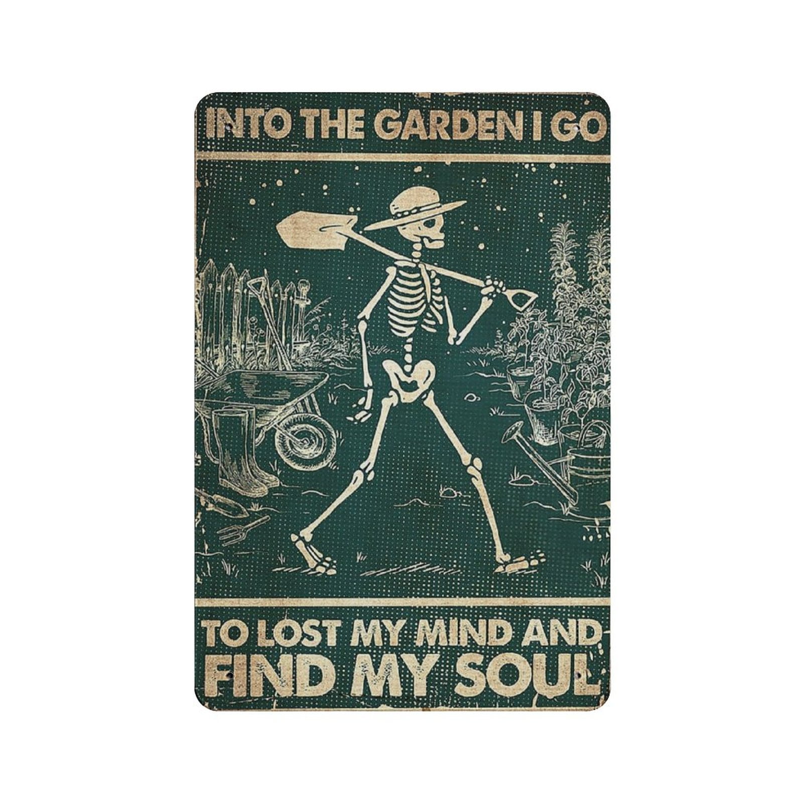 Gardening tin sign, Girl Gardening tin sign, Gardener tin sign Wall Art ...