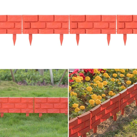 Gardenised Outdoor Brick Stone Gate 12” x 17” Ornamental Red Plastic ...
