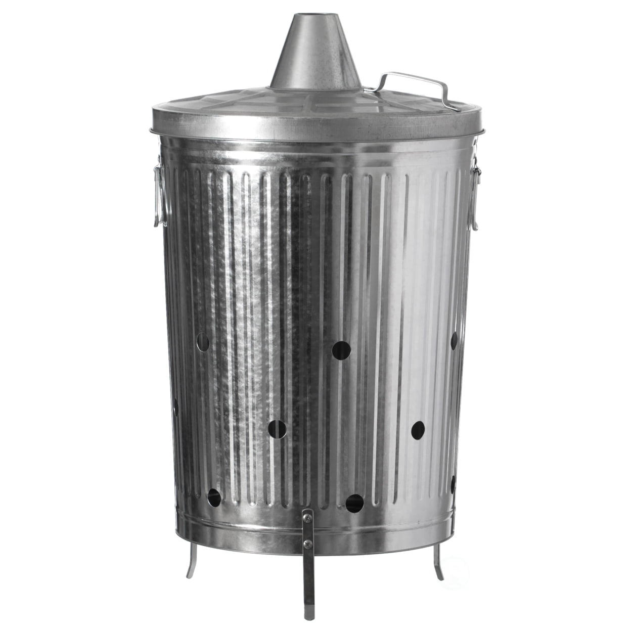 "Gardenised Silver Outdoor 20 Gallon Galvanized Metal Incinerator Can ...