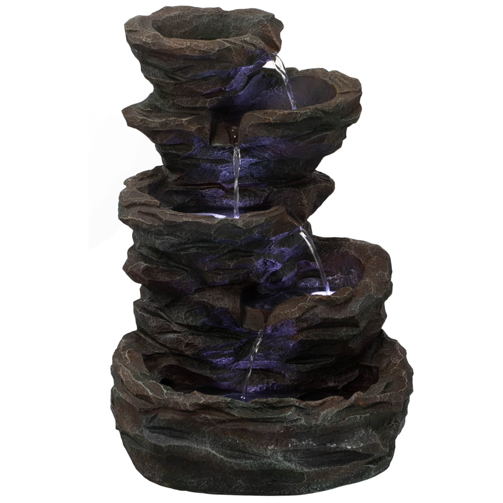 Gardenised Water Fountain with LED Light for Indoor and Outdoor Accent ...