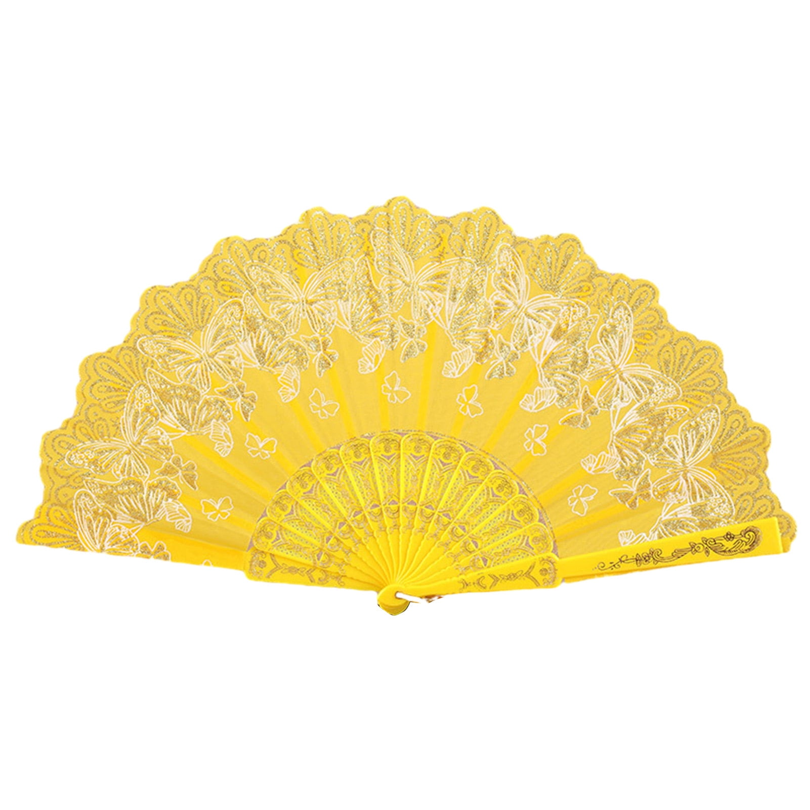 Gardenne Bronzing Butterflies Folding Fan Performance Handheld Fan ...