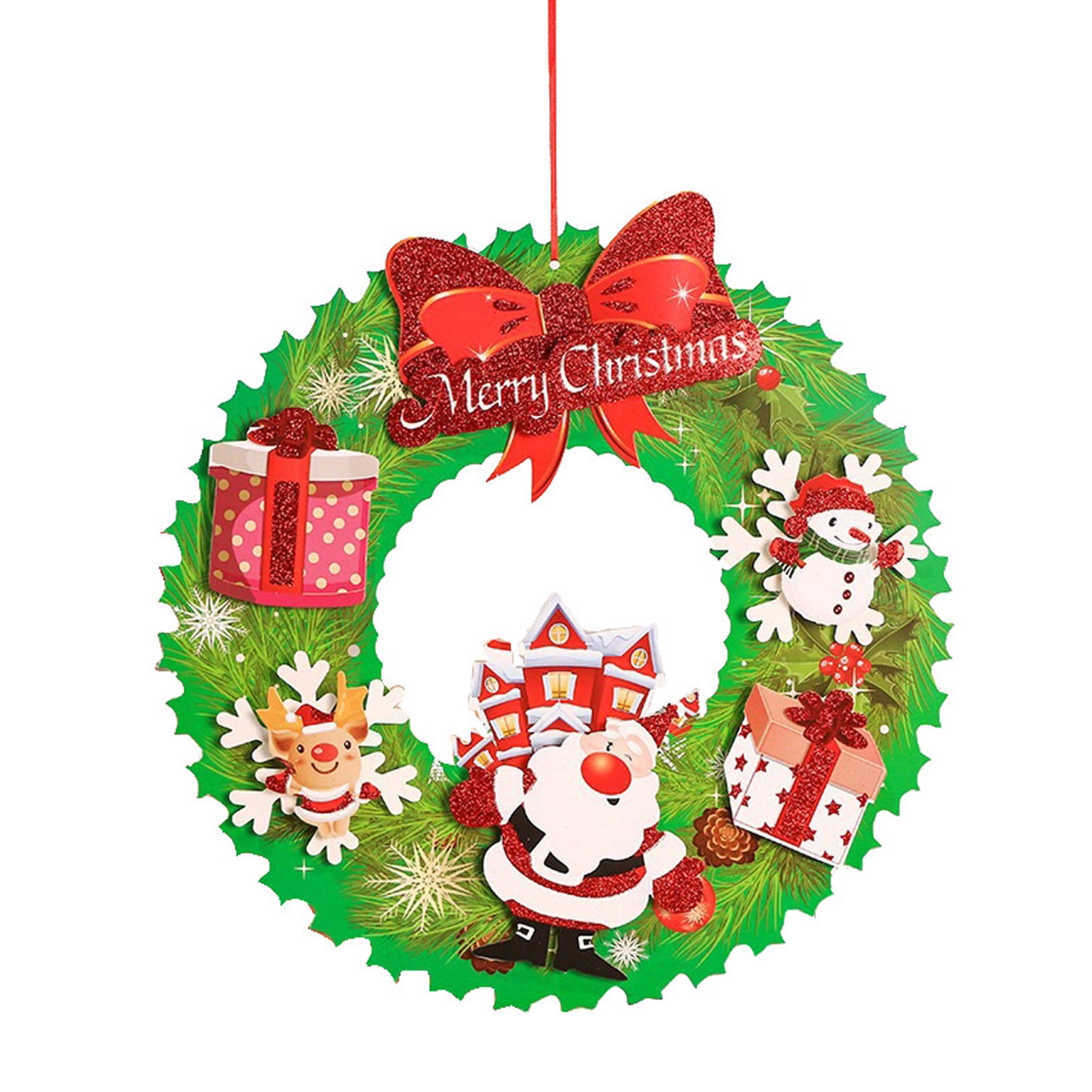 Gardenne Christmas Garland Decorations Santa Claus Paper Garland ...