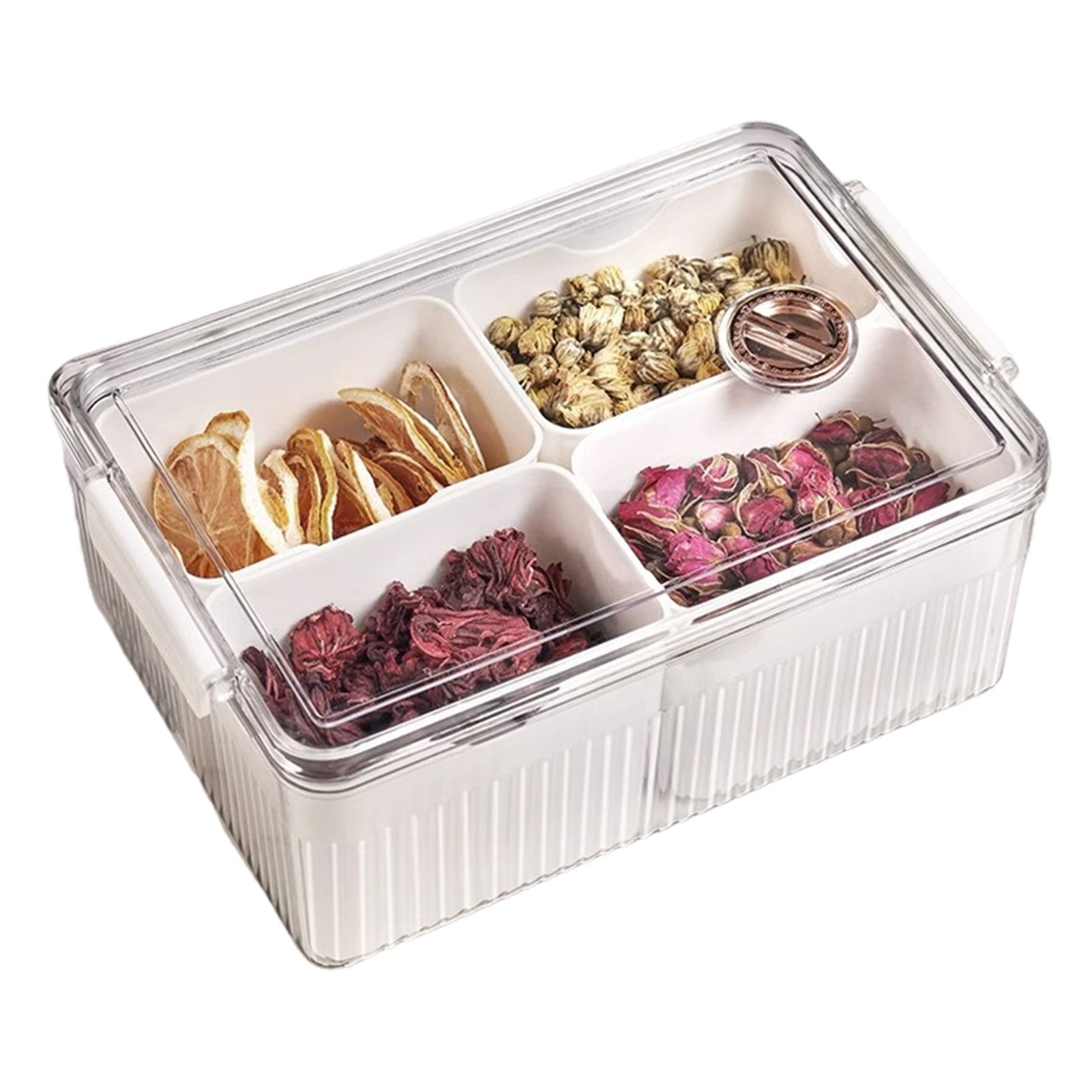 Gardenne Portable Snack Box Candy Storage Container Divided Food Box ...