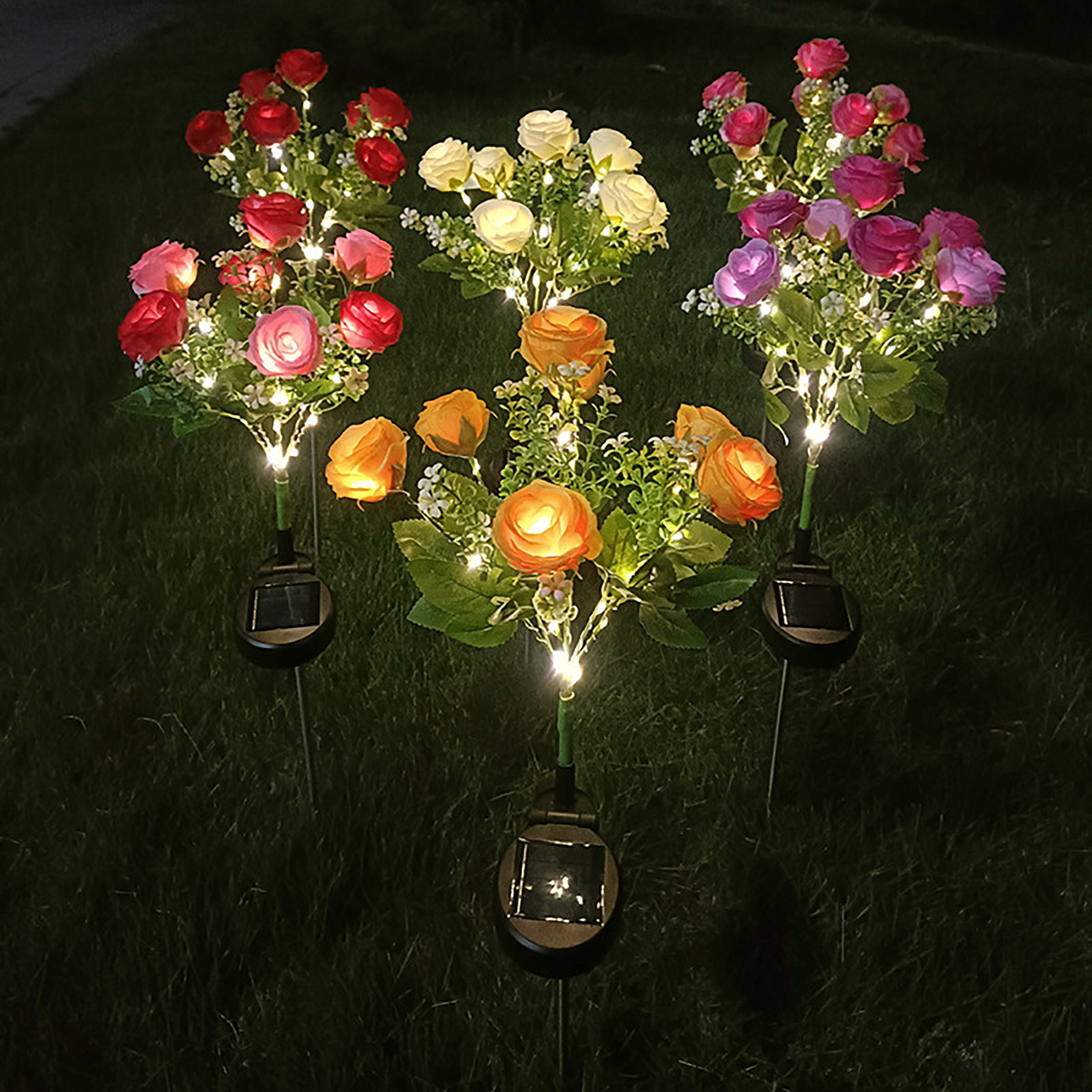 Gardenne Solar Rose Light Outdoor Automatic Light Solar Rose Garden ...