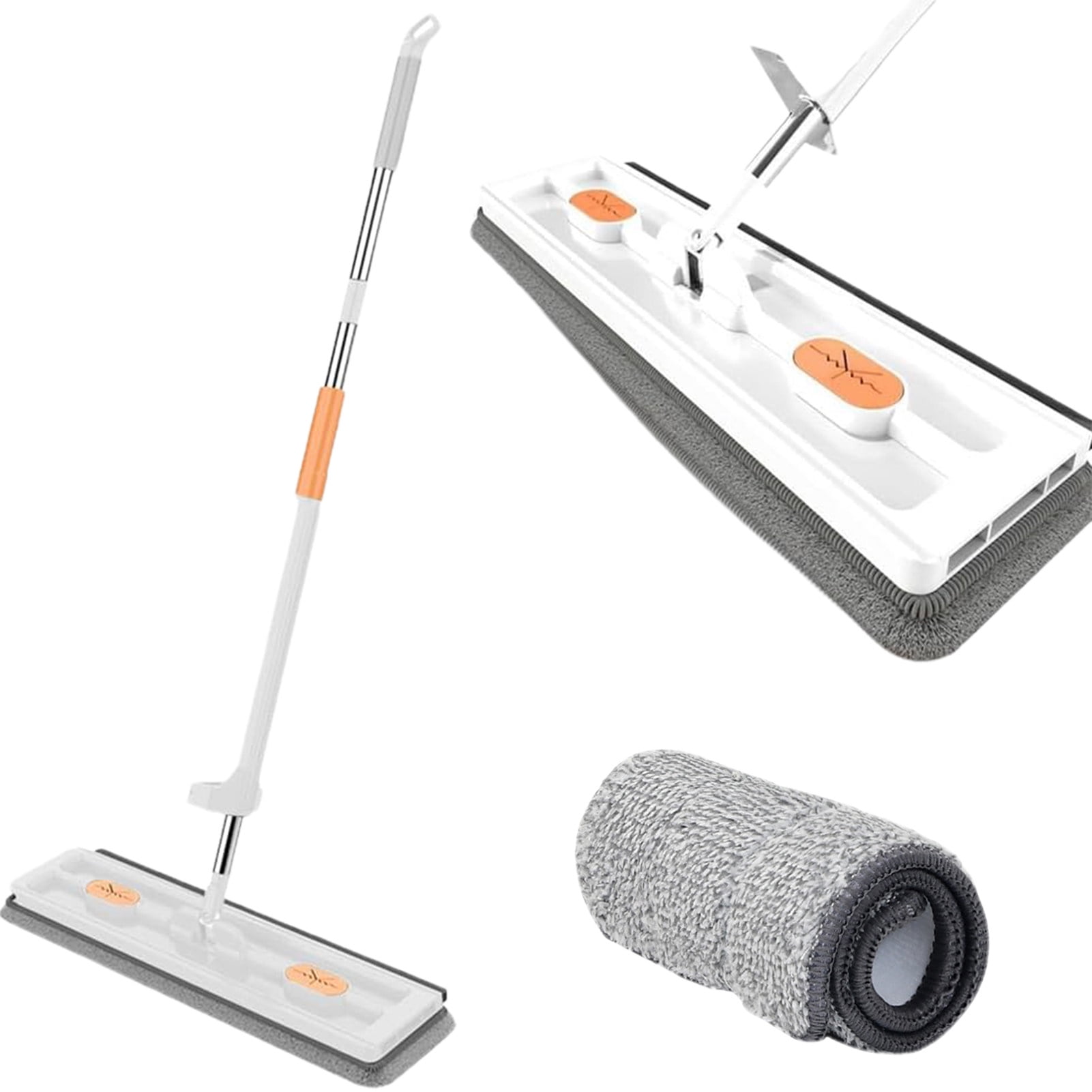 Gardenne Stainless Steel Handle Mop Pet Hair Mop Flat Microfiber Mop ...