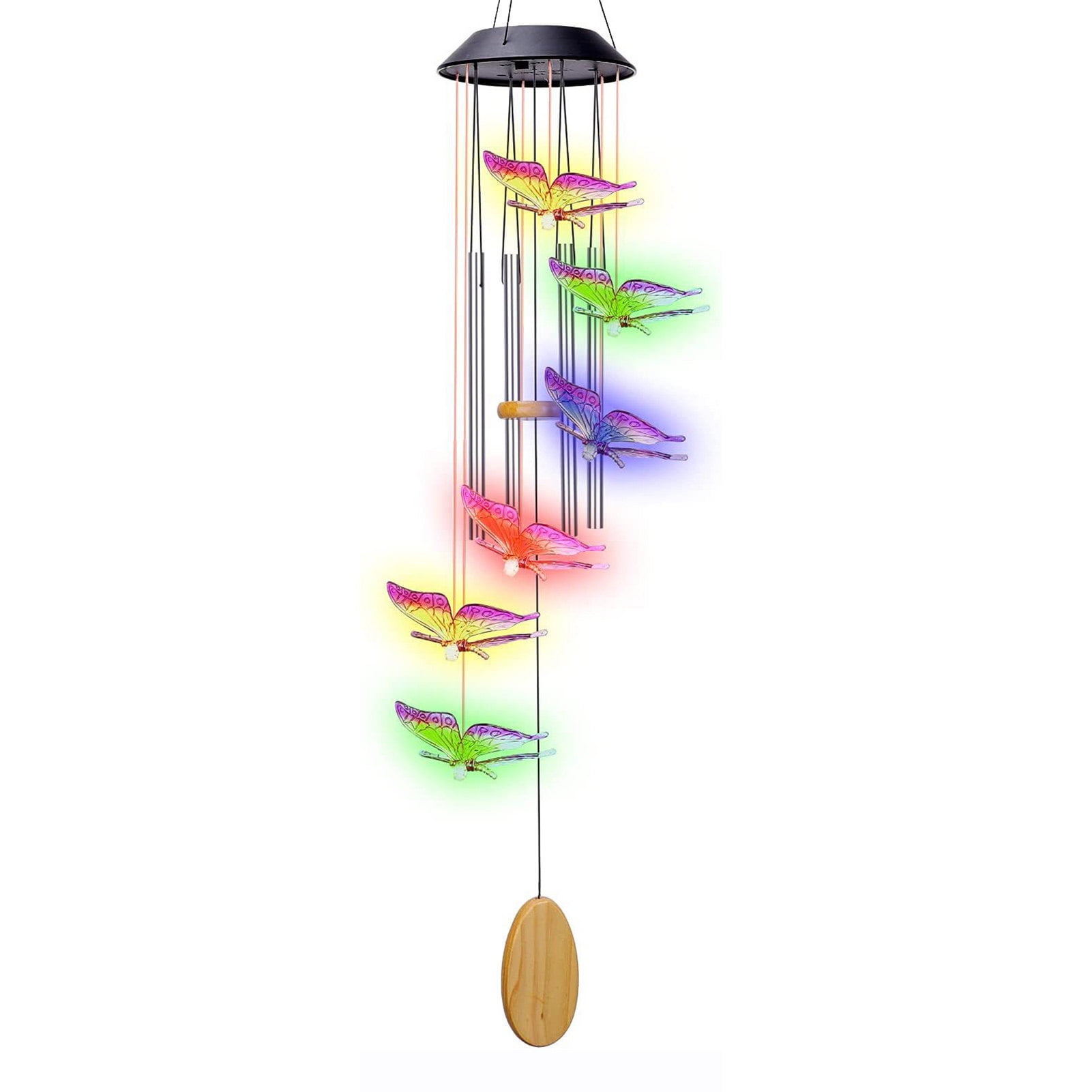 Gardenne Wind Bell Wind Chime Hanging Pendant Waterproof LED Solar Wind ...