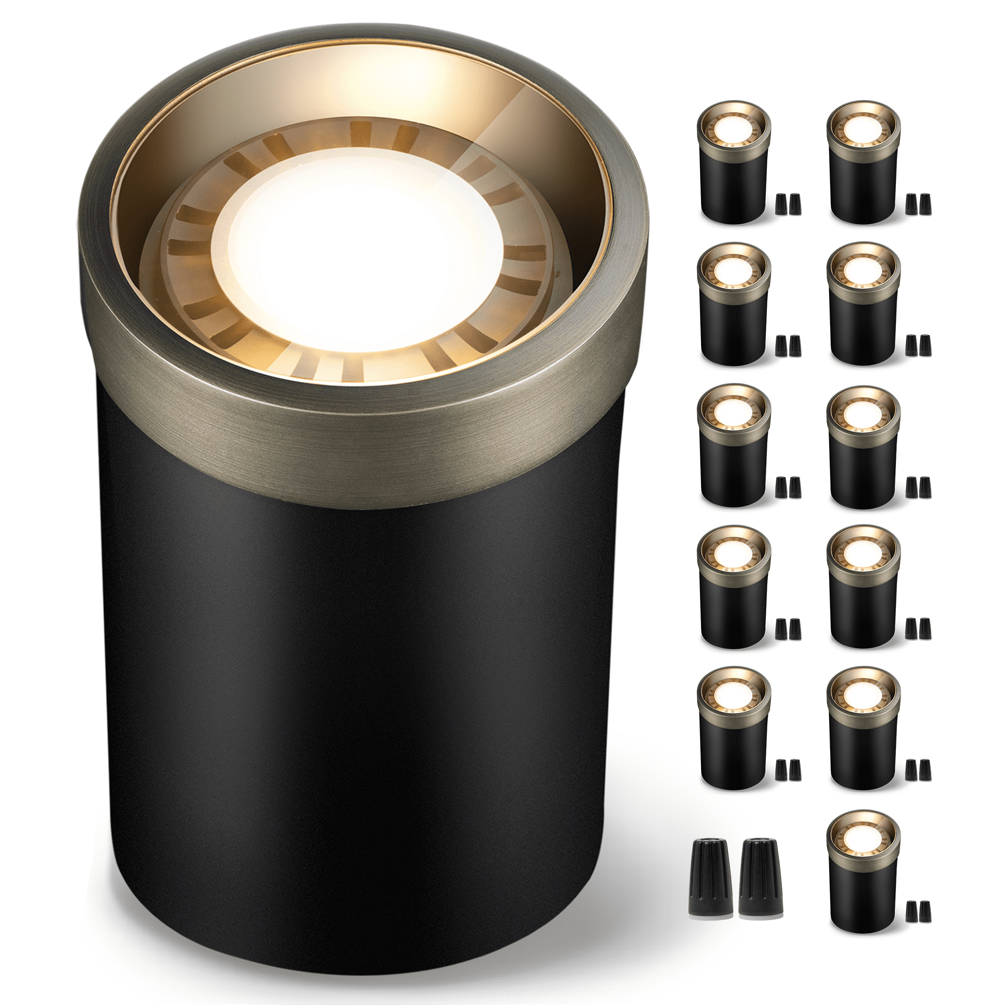 Gardenreet Brass 12V Landscape Well Lights, Waterproof LED Low Voltage ...