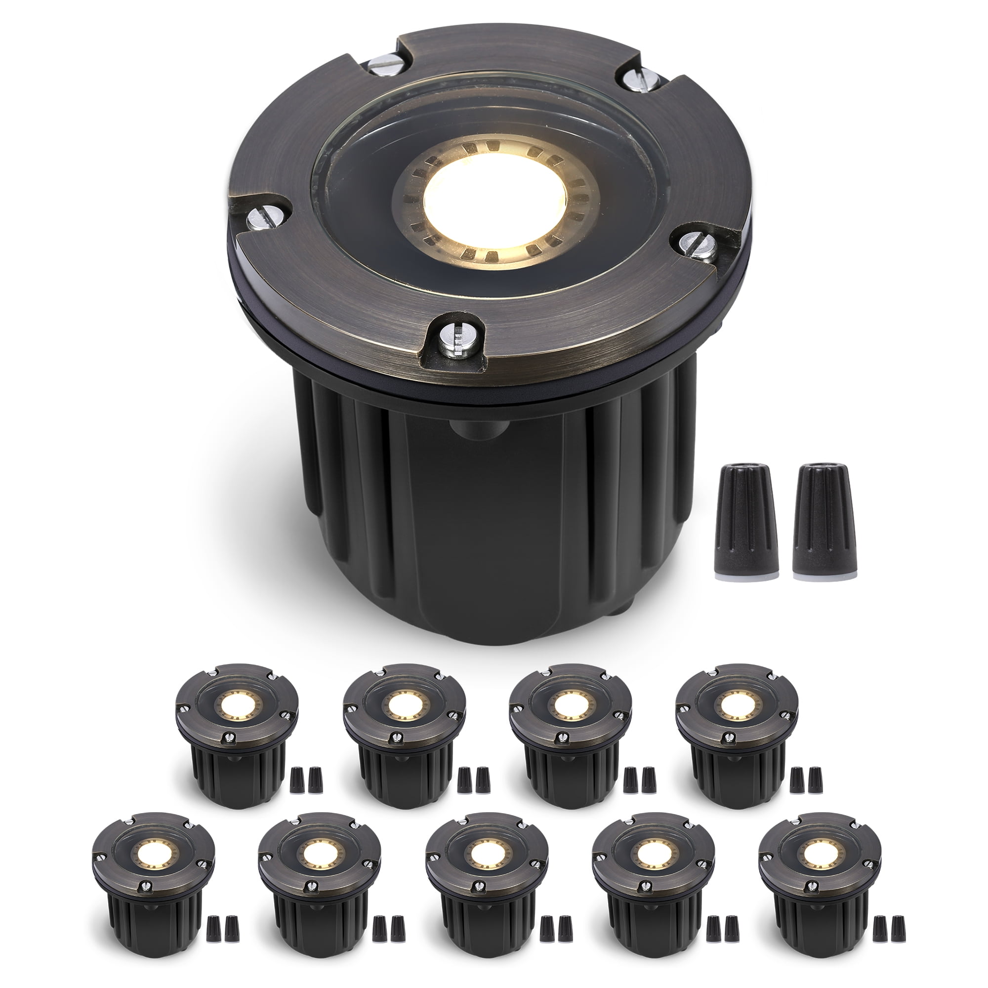 Gardenreet Brass Landscape In Ground Lights,12V LED Outdoor Landscape ...