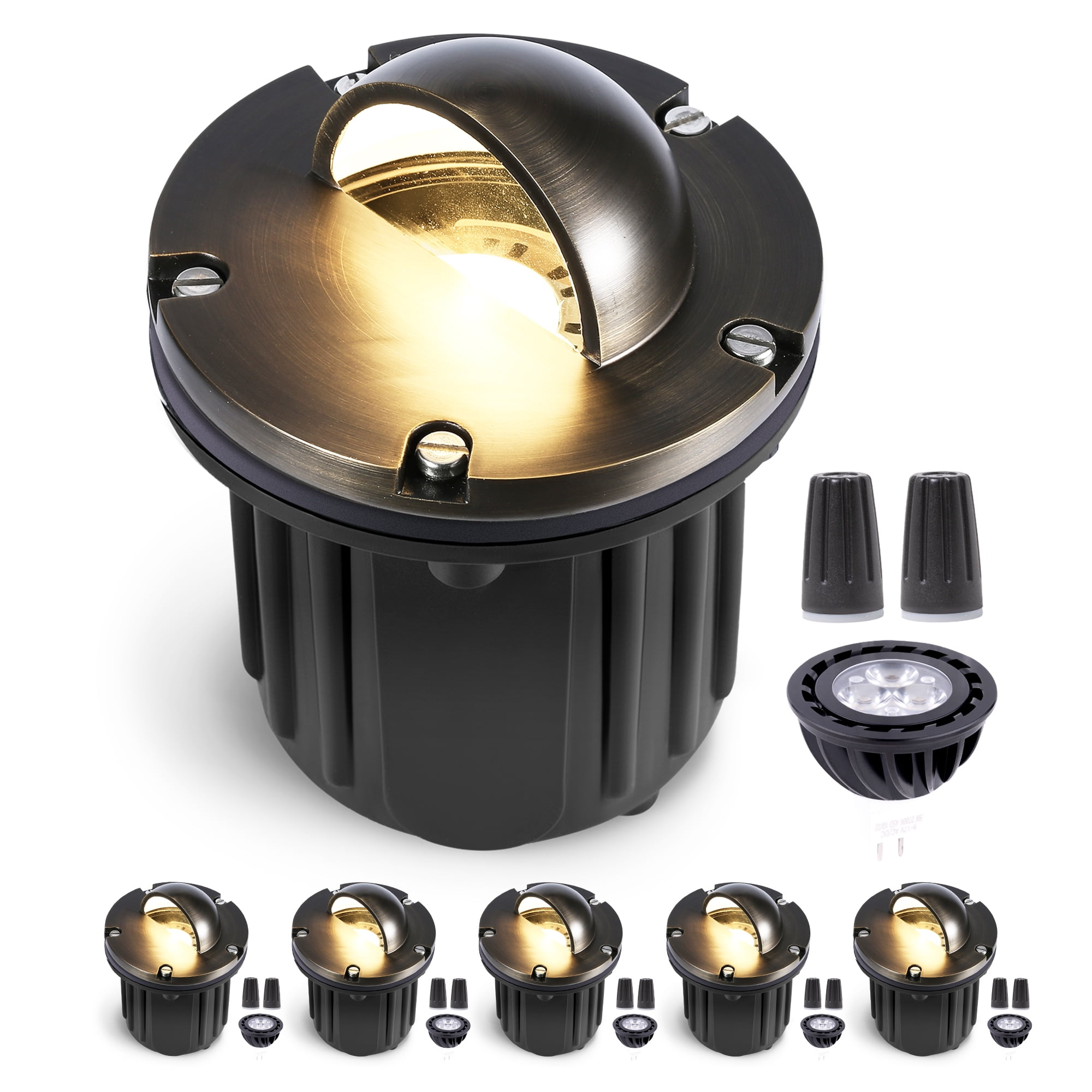 Gardenreet Brass Led Well Lights Low Voltage Outdoor, 12V Landscape Low ...