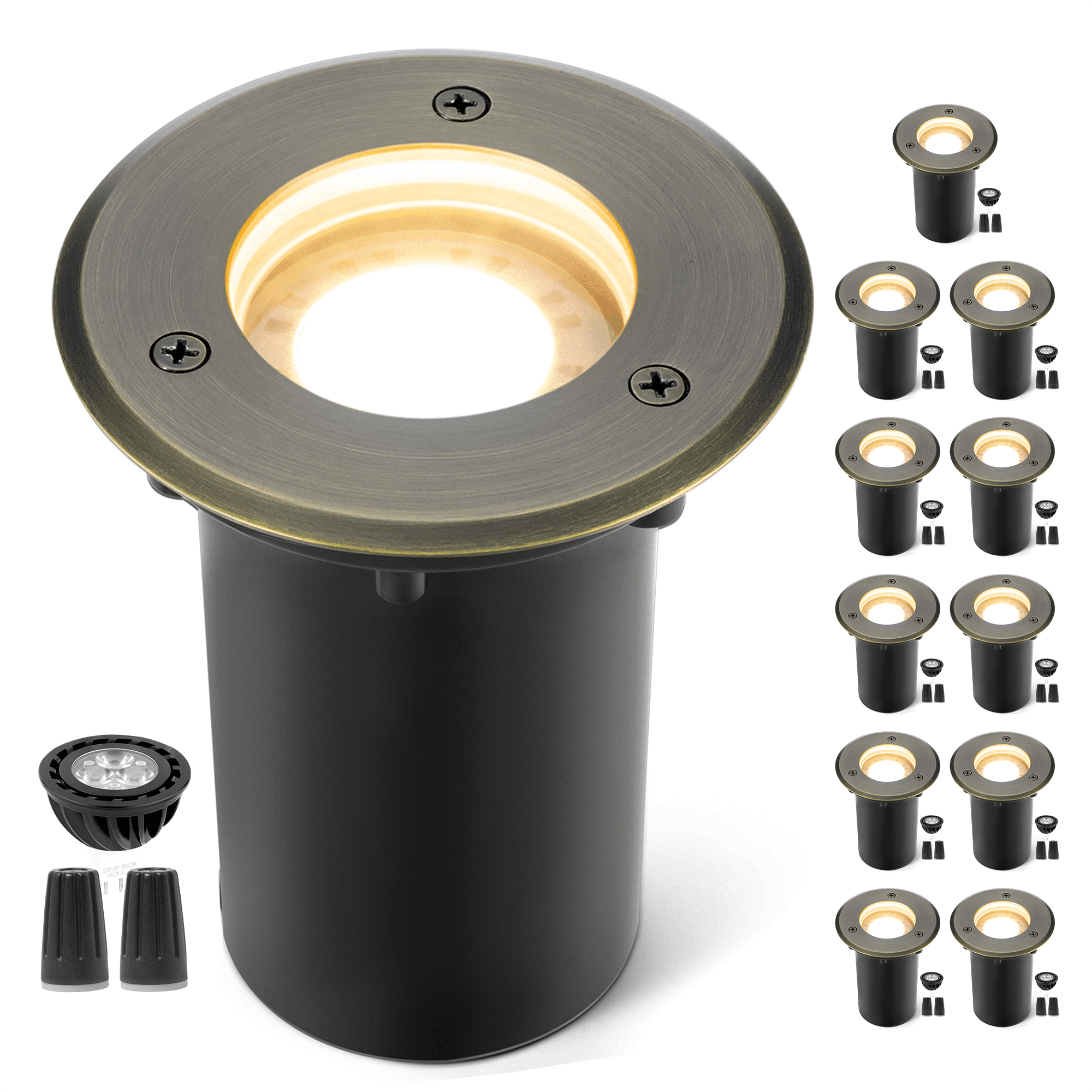 Gardenreet Brass Low Voltage In Ground Well Light, Waterproof 12V LED ...