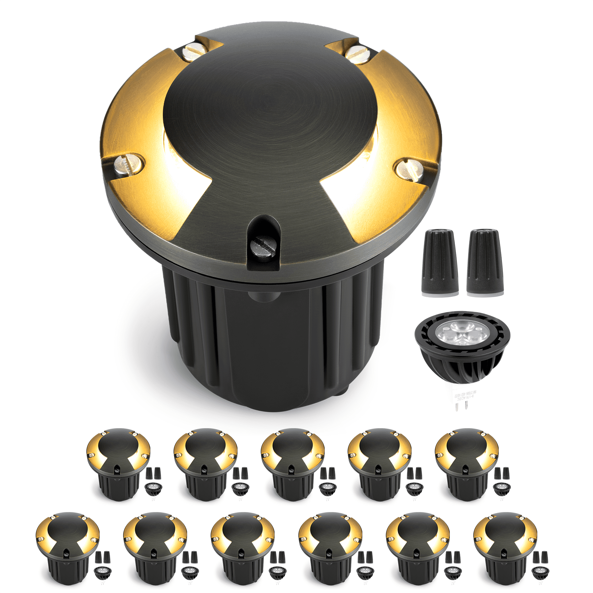 Gardenreet Brass Low Voltage Landscape In Ground Lights,12V LED Outdoor ...