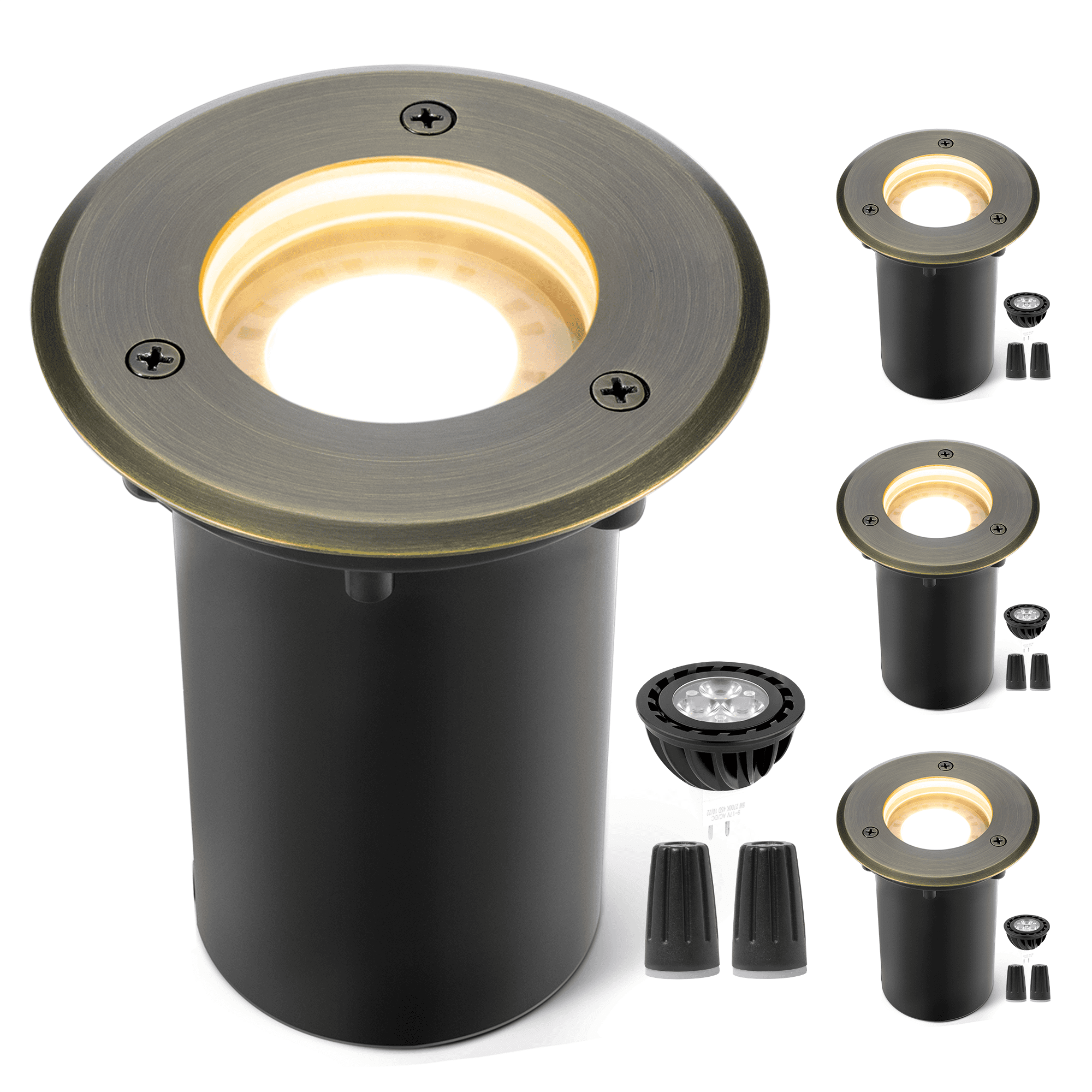 Gardenreet Brass Low Voltage Landscape In Ground Lights, Waterproof 12V ...