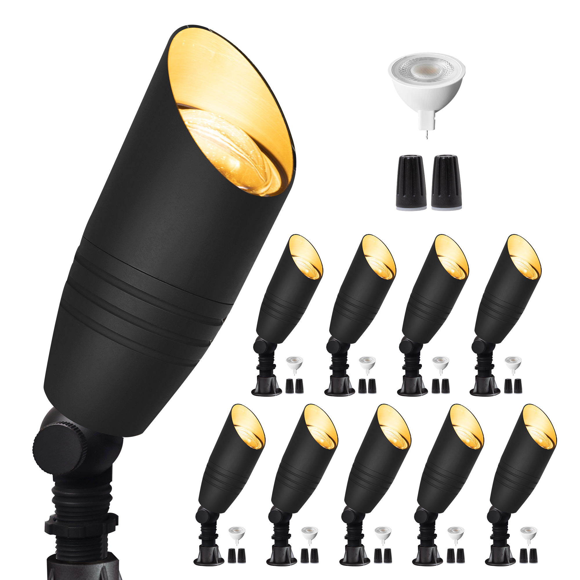 Gardenreet Brass Low Voltage Landscape Lights Spotlight Black, 12V ...