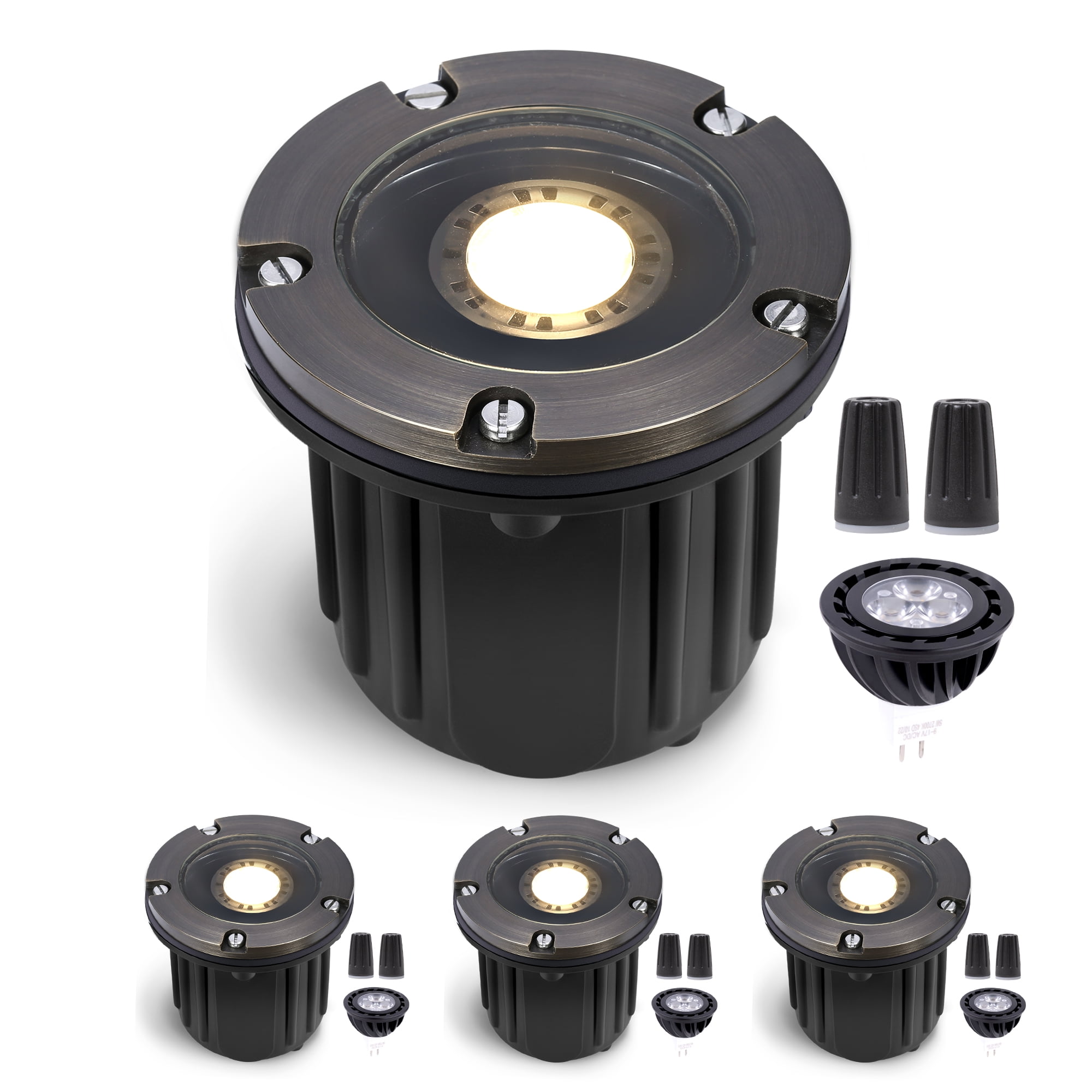 Gardenreet Brass Low Voltage Outdoor Well Lights,12V LED Outdoor ...