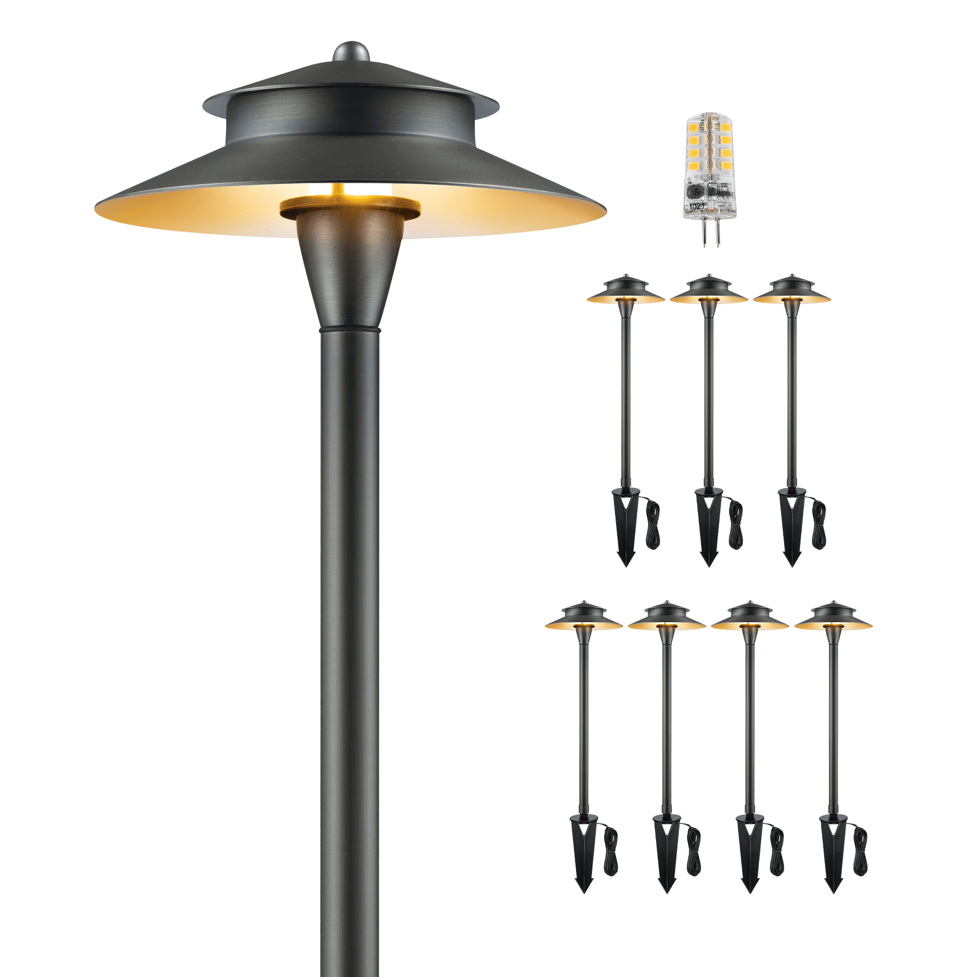 Gardenreet Brass Low Voltage Pathway Lights, 12V Outdoor LED Landscape ...