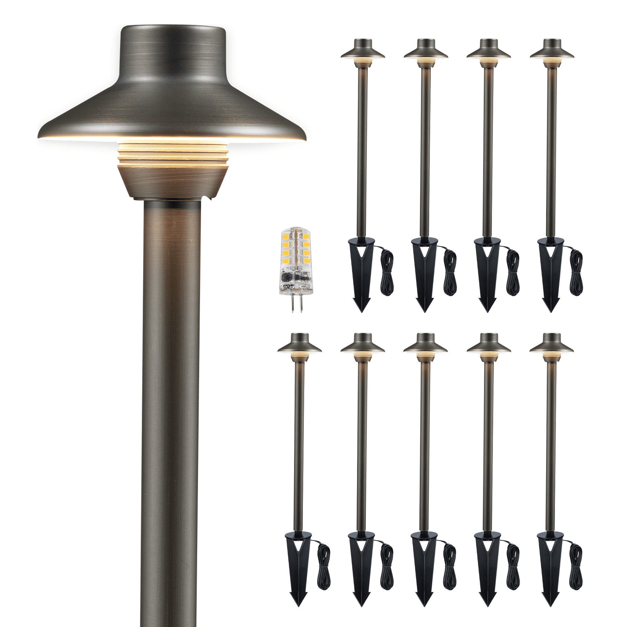 Gardenreet Brass Low Voltage Pathway Lights, 12V Outdoor LED Landscape ...