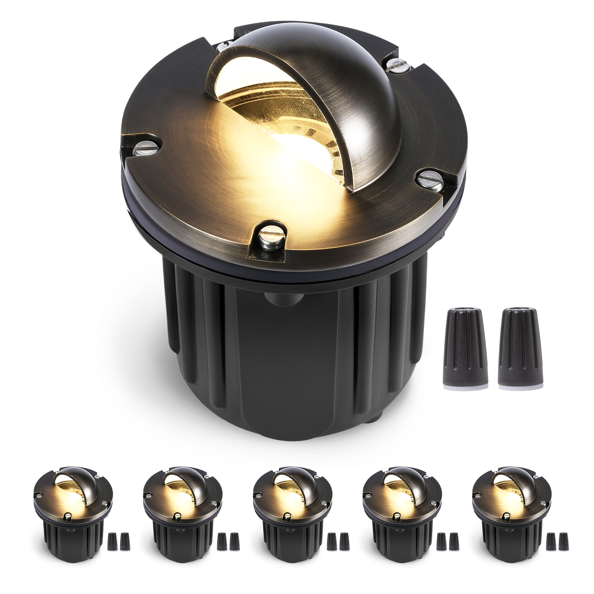 Gardenreet Brass Outdoor In Ground Well Lights, 12V LED Low Voltage ...