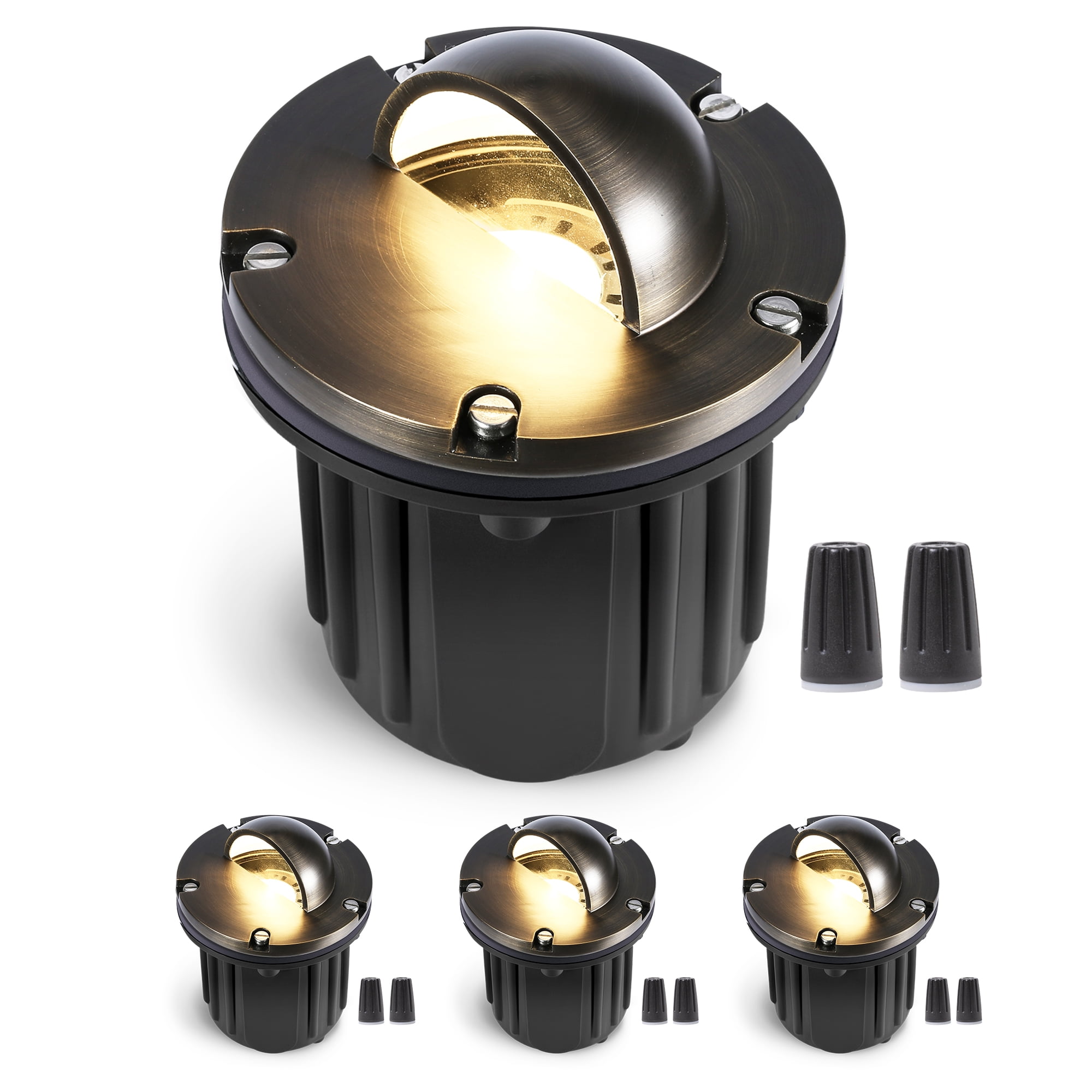Gardenreet Brass Outdoor In Ground Well Lights, 12V LED Low Voltage ...