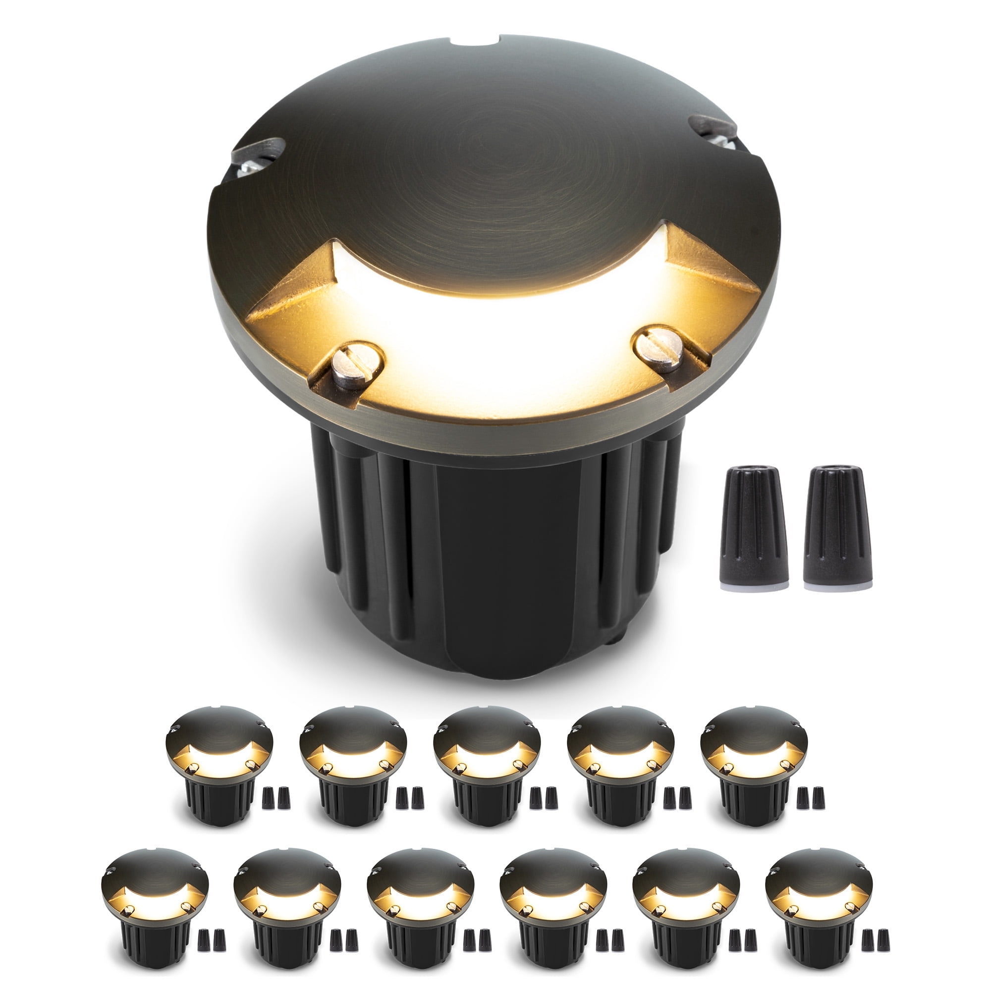 Gardenreet Brass Outdoor Well Lights,12V LED Low Voltage Landscape ...