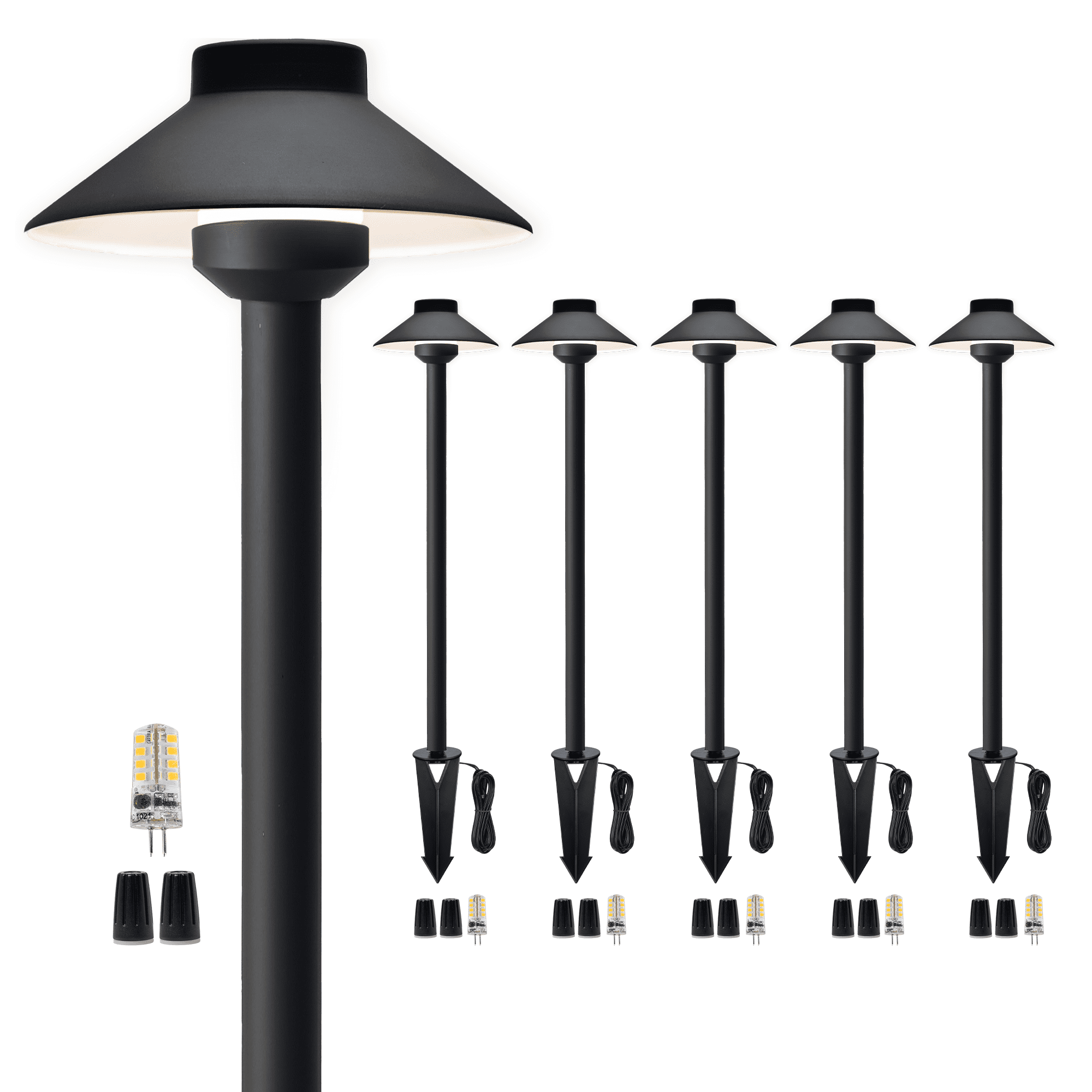 Gardenreet Brass Pathway Lights Black, Low Voltage LED Landscape Path ...