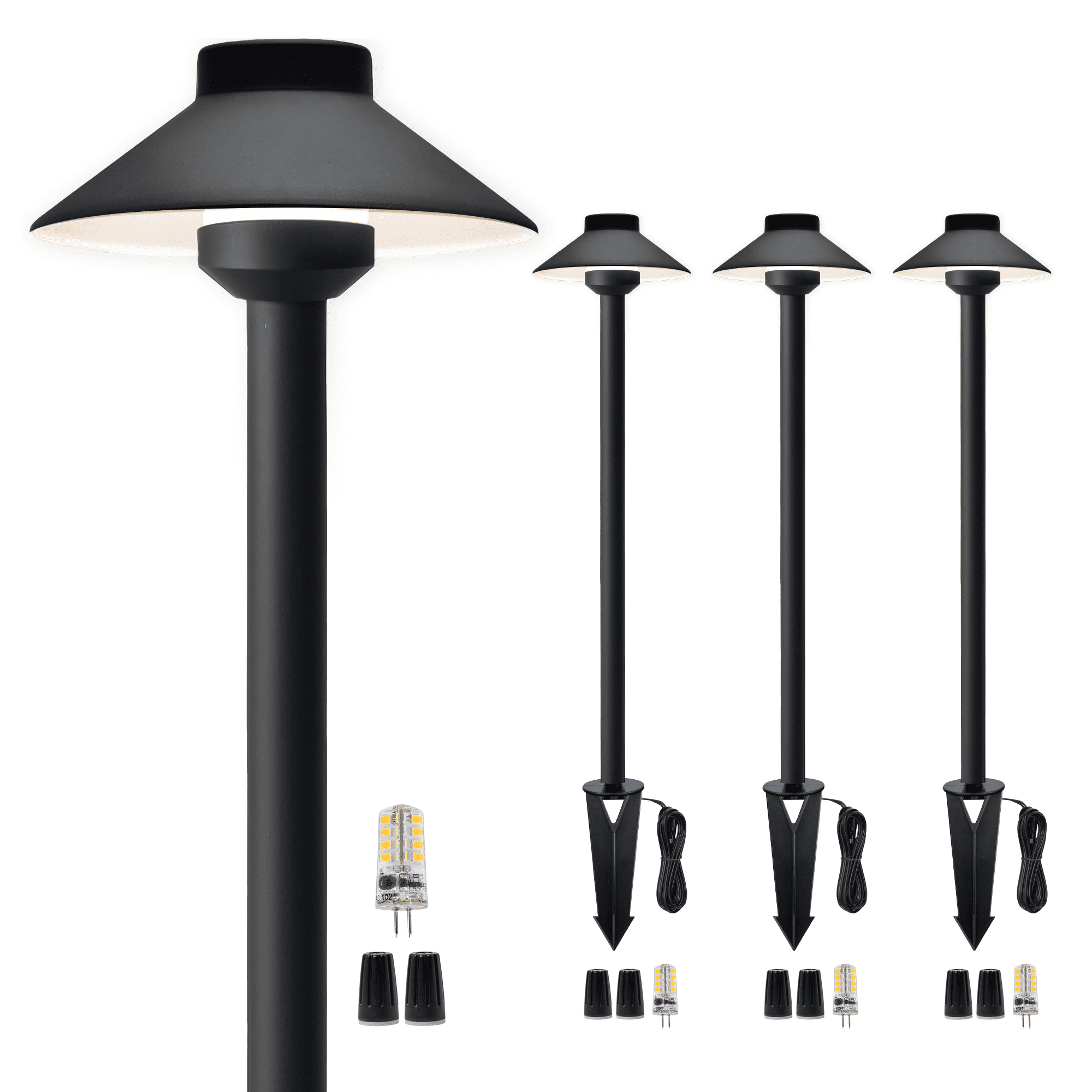Gardenreet Brass Pathway Lights Black, Low Voltage LED Landscape Path ...